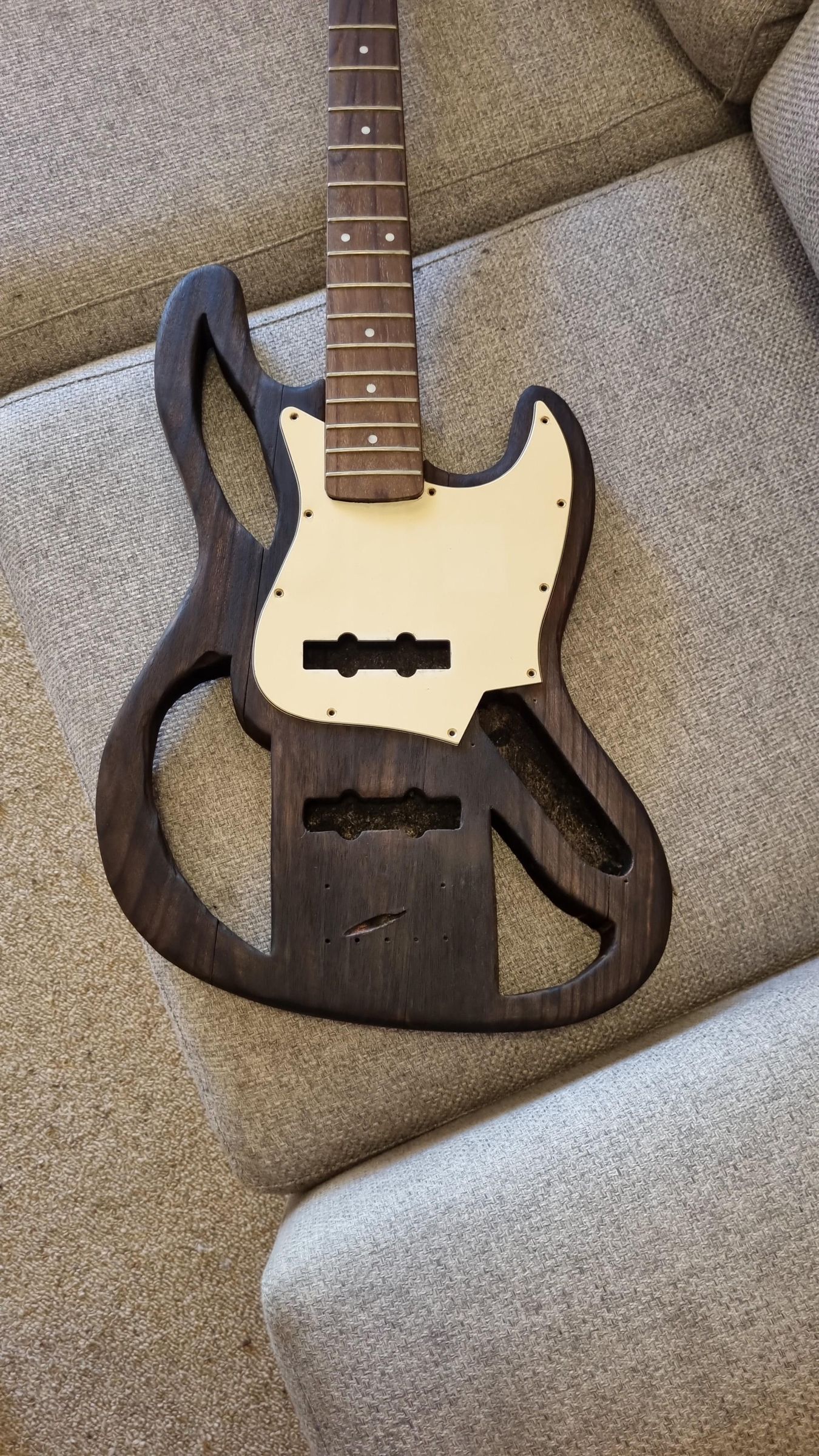 Refurbished Bass With Custom Cutouts, Wood Burnt Finish and Stained ...