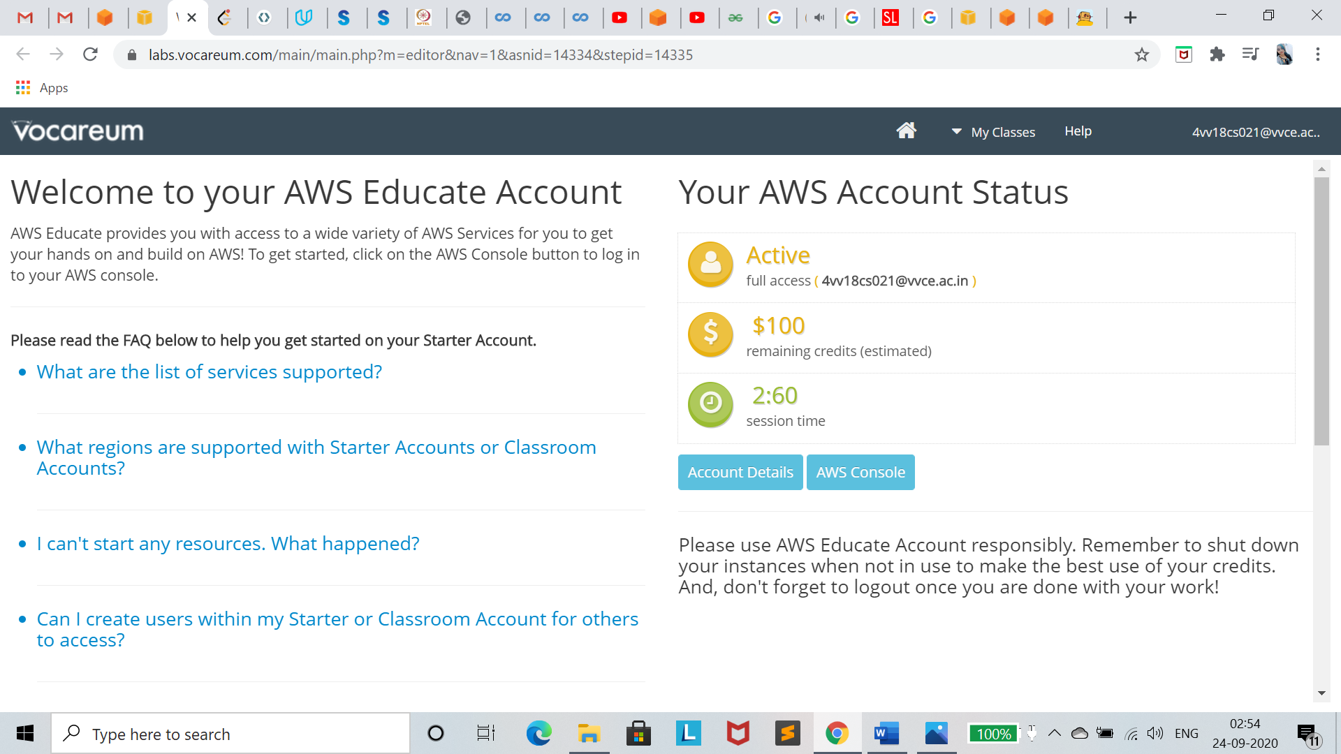 Guide to AWS Educate Starter Account : 18 Steps - Instructables