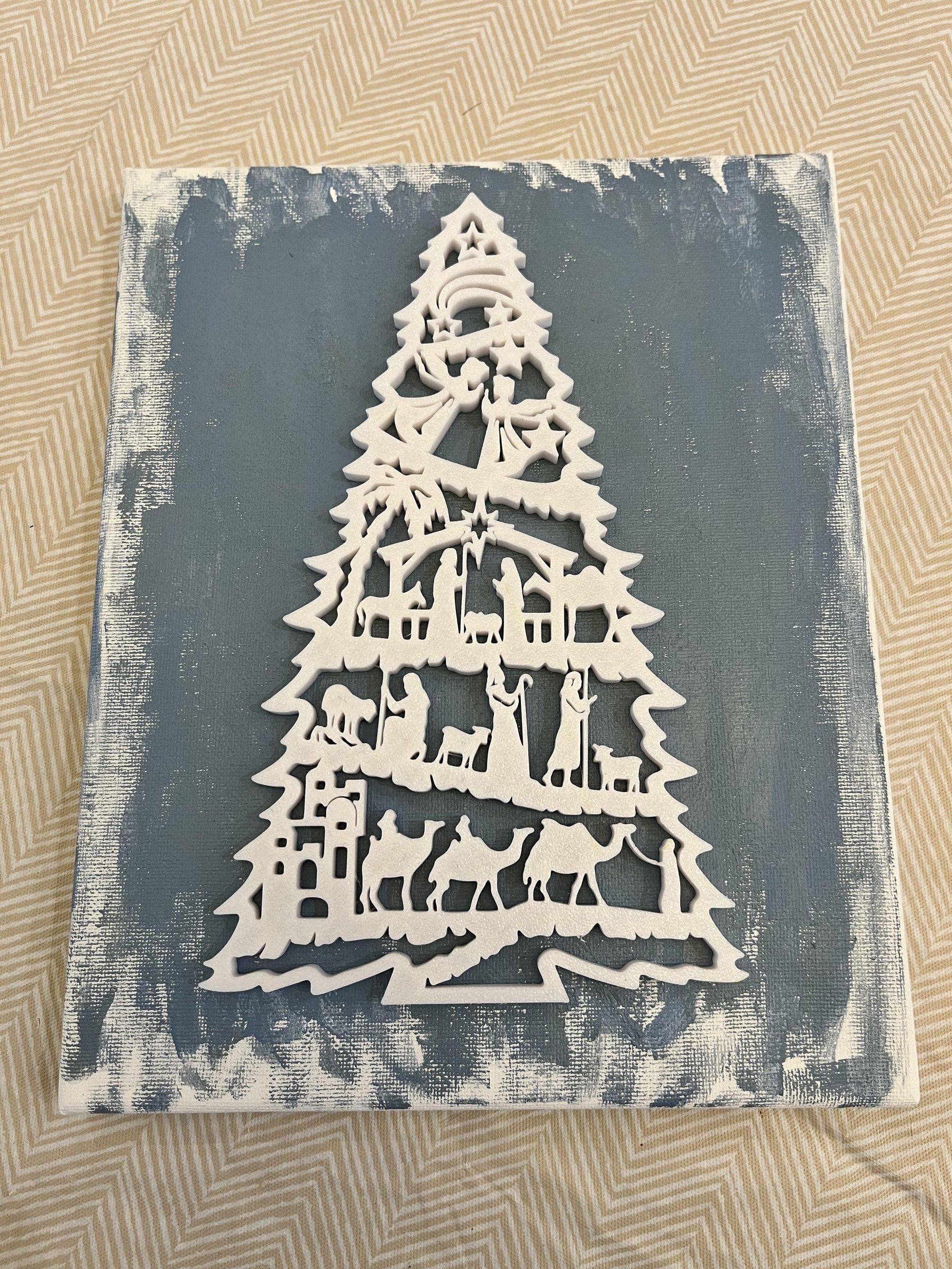 Nativity Scene Tree on Canvas - Attaches With Magnets! : 5 Steps (with ...