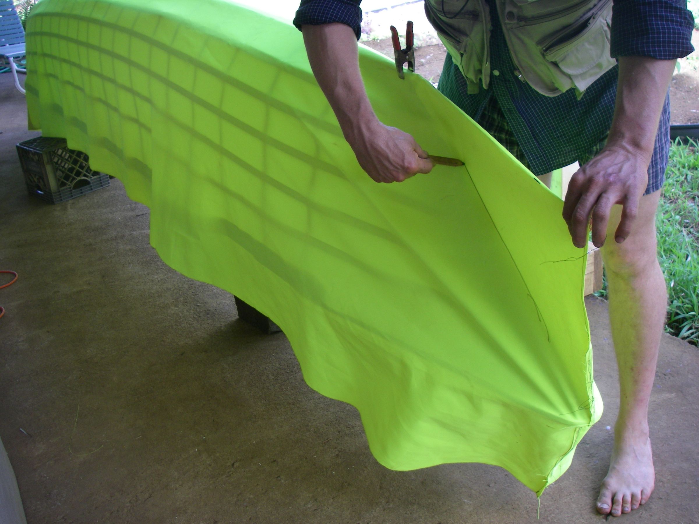 Sailing Canoe Chapter 7: Sew a Skin Over the Hull Skeleton and Seal It ...