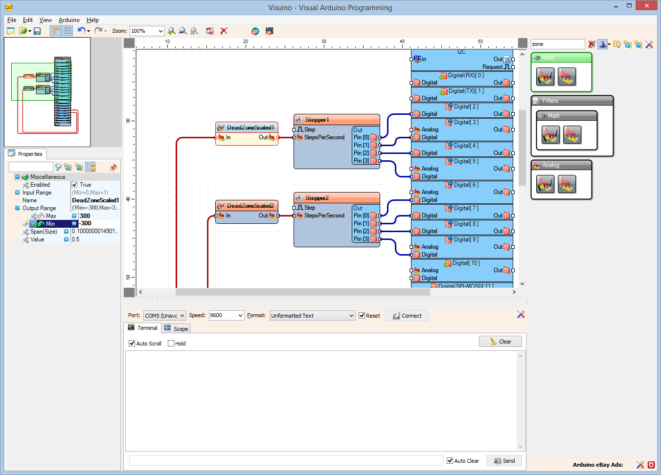 Arduino Nano and Visuino: Control 2 Stepper Motors With Joystick : 11 ...