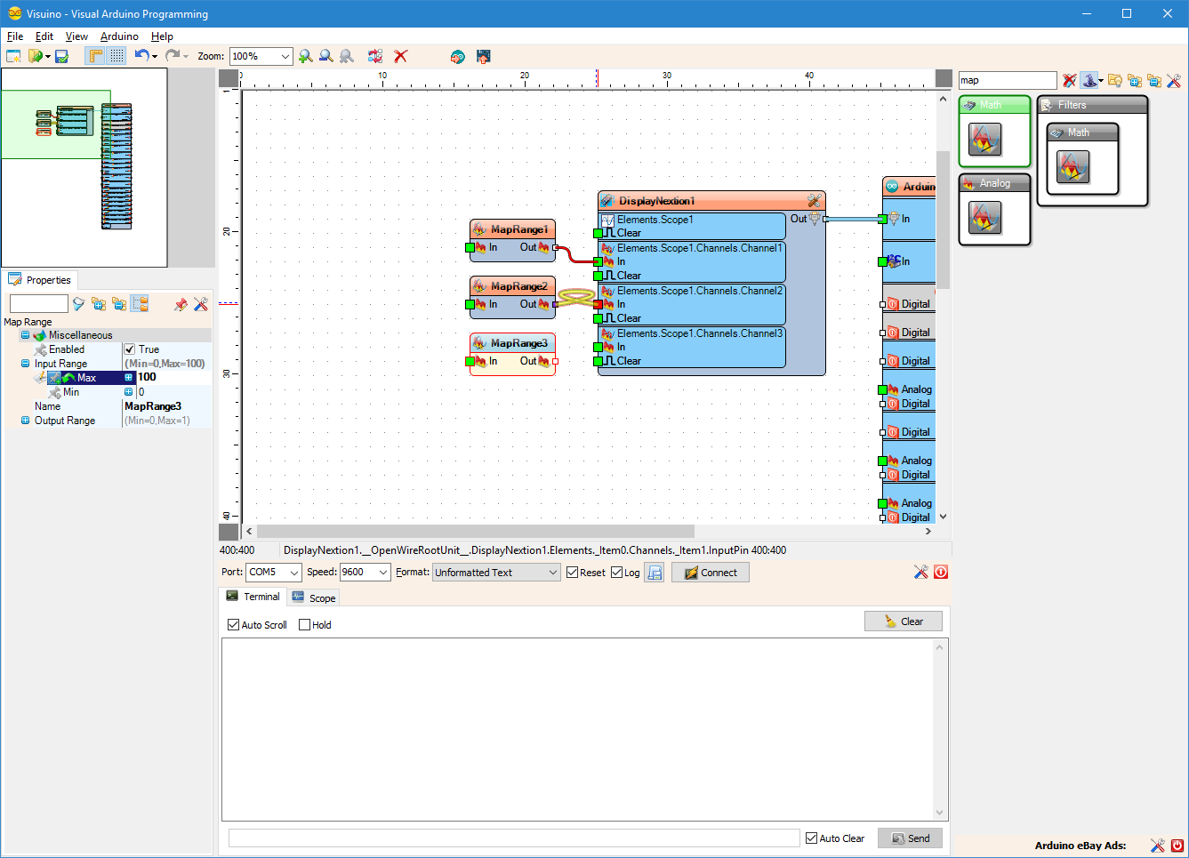 Arduino Nano and Visuino: Display BME280 Temperature Humidity and ...