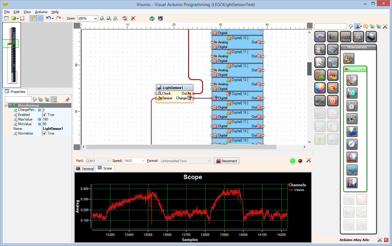 Use LEGO Mindstorm RCX Light Sensor With Arduino (Program With Visuino ...