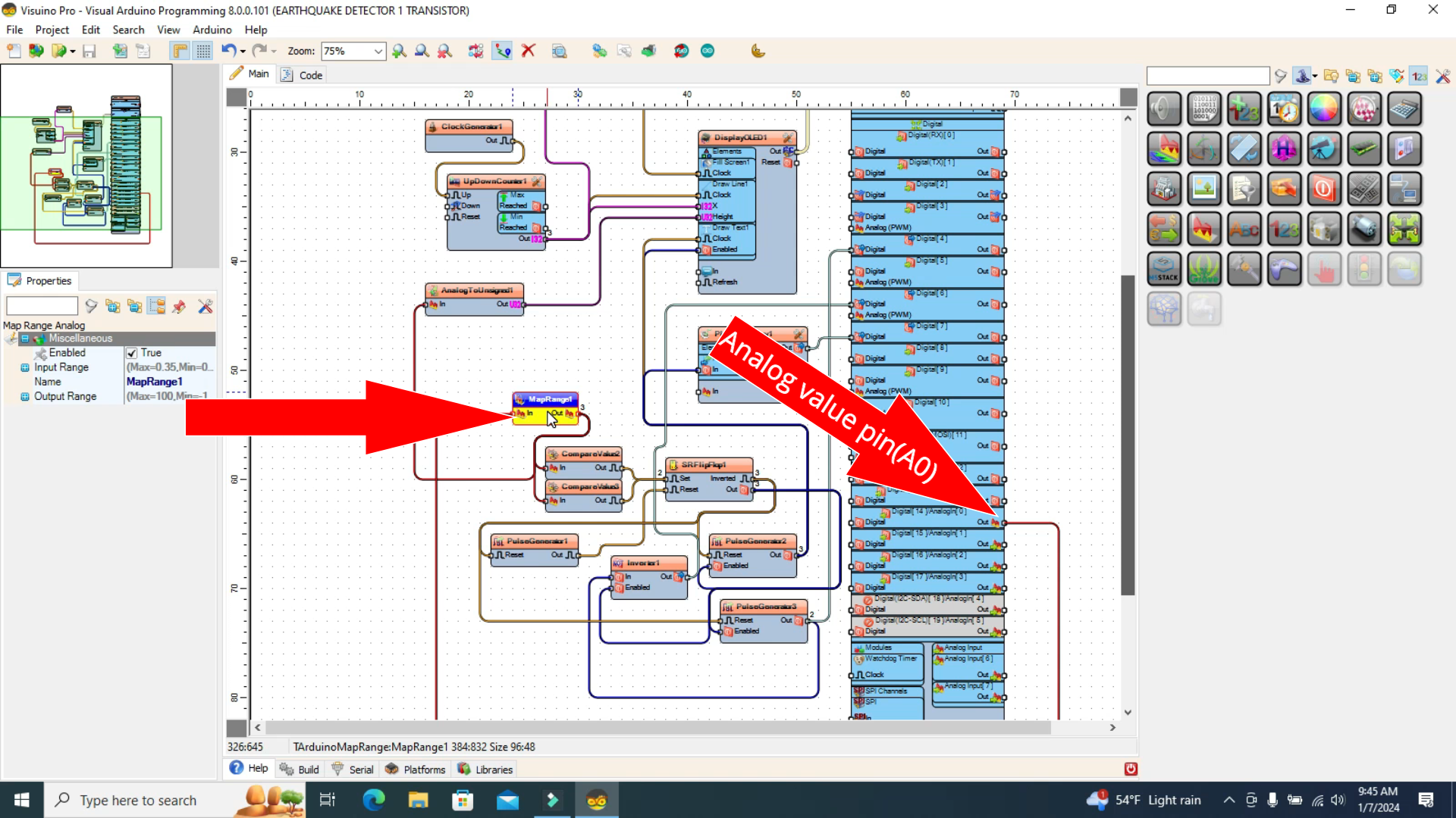 Single Transistor Earthquake Detector – Visuino – Visual Development ...