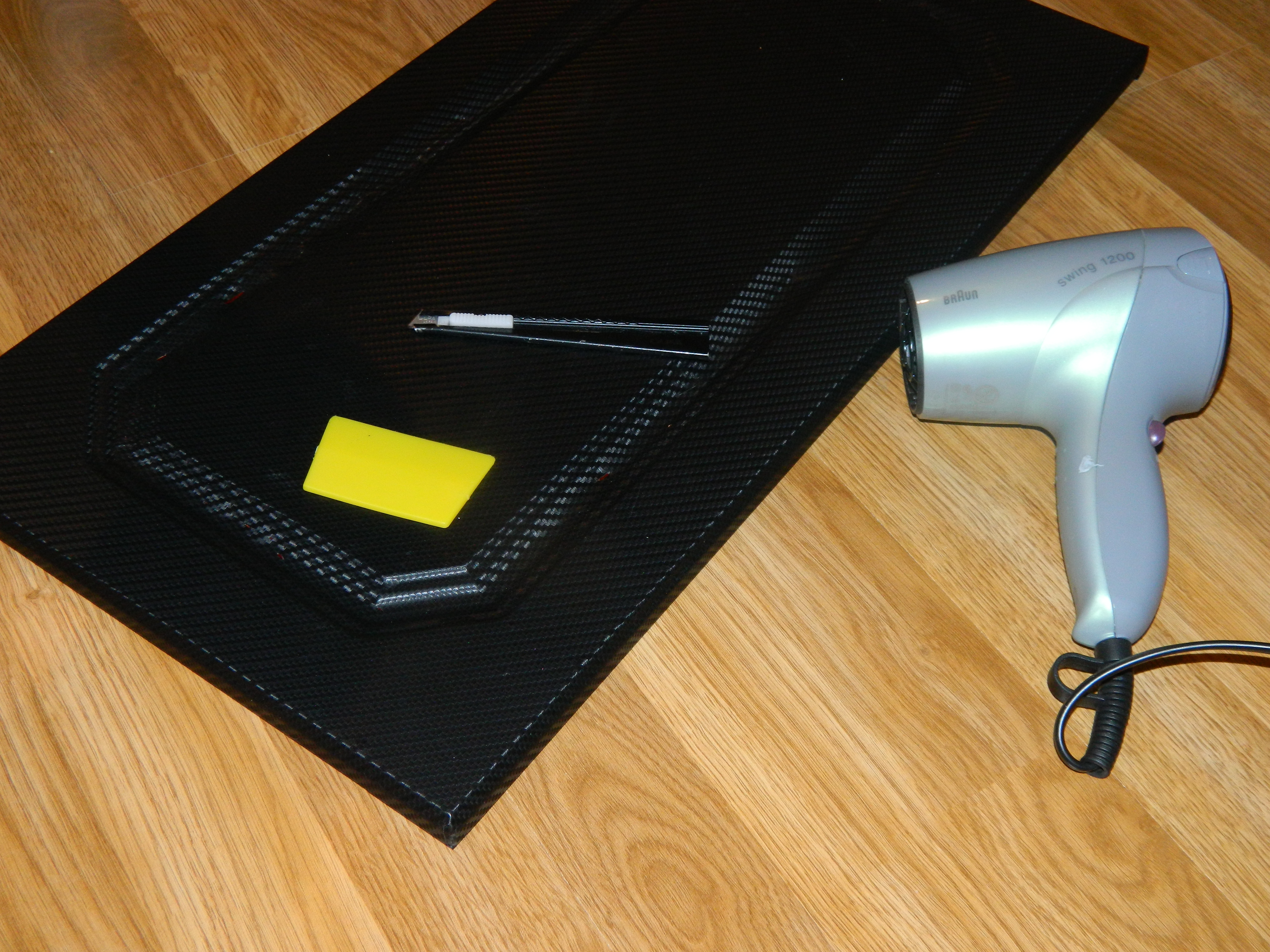 DIY "Hidden" Video Projector Folding Shelf, Carbon Fiber Look : 8 Steps ...