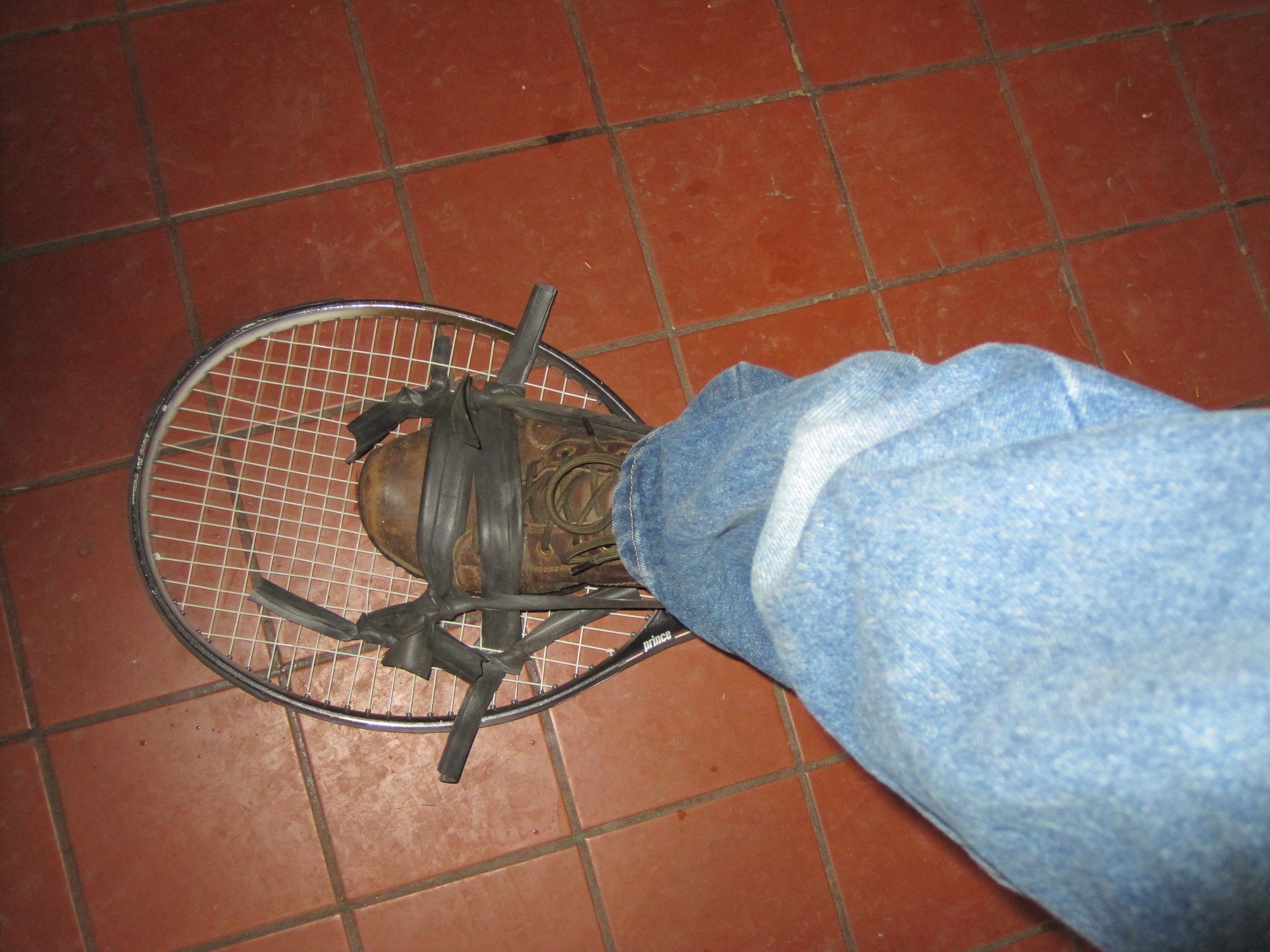 Snow Shoes From 2 Tennis Rackets and Bicycle Inner Tubes - Instructables