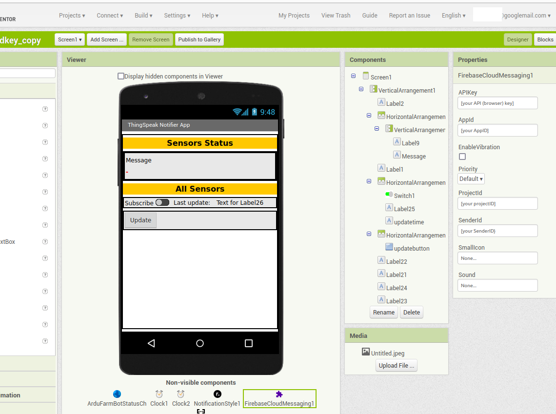 Simple Thingspeak Android App With Firebase Cloud Messaging 4 Steps Instructables
