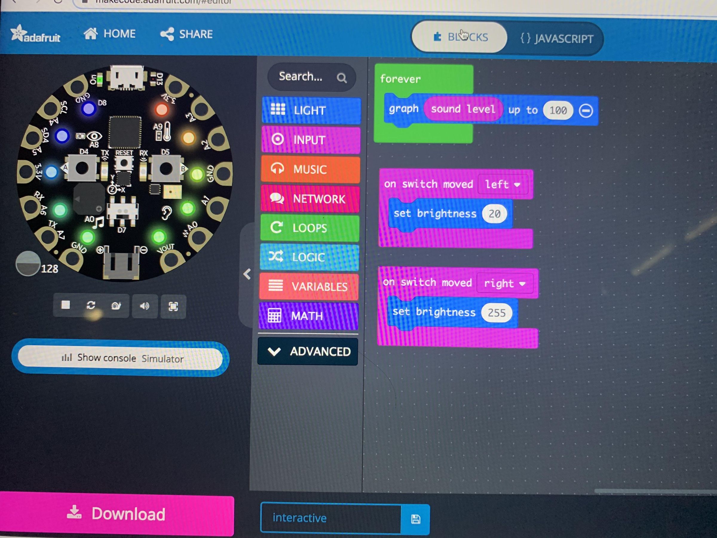Clap Light That Illuminates Drawing Using CPX & Makecode : 4 Steps ...