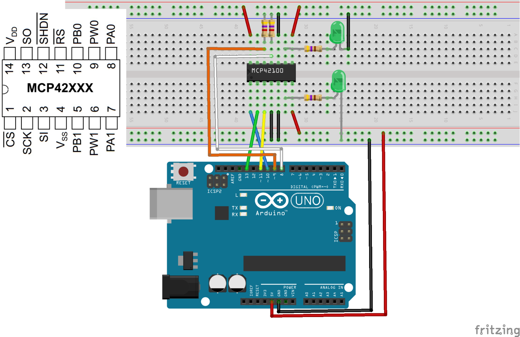 Digital Potentiomter MCP42100 With Arduino - Instructables