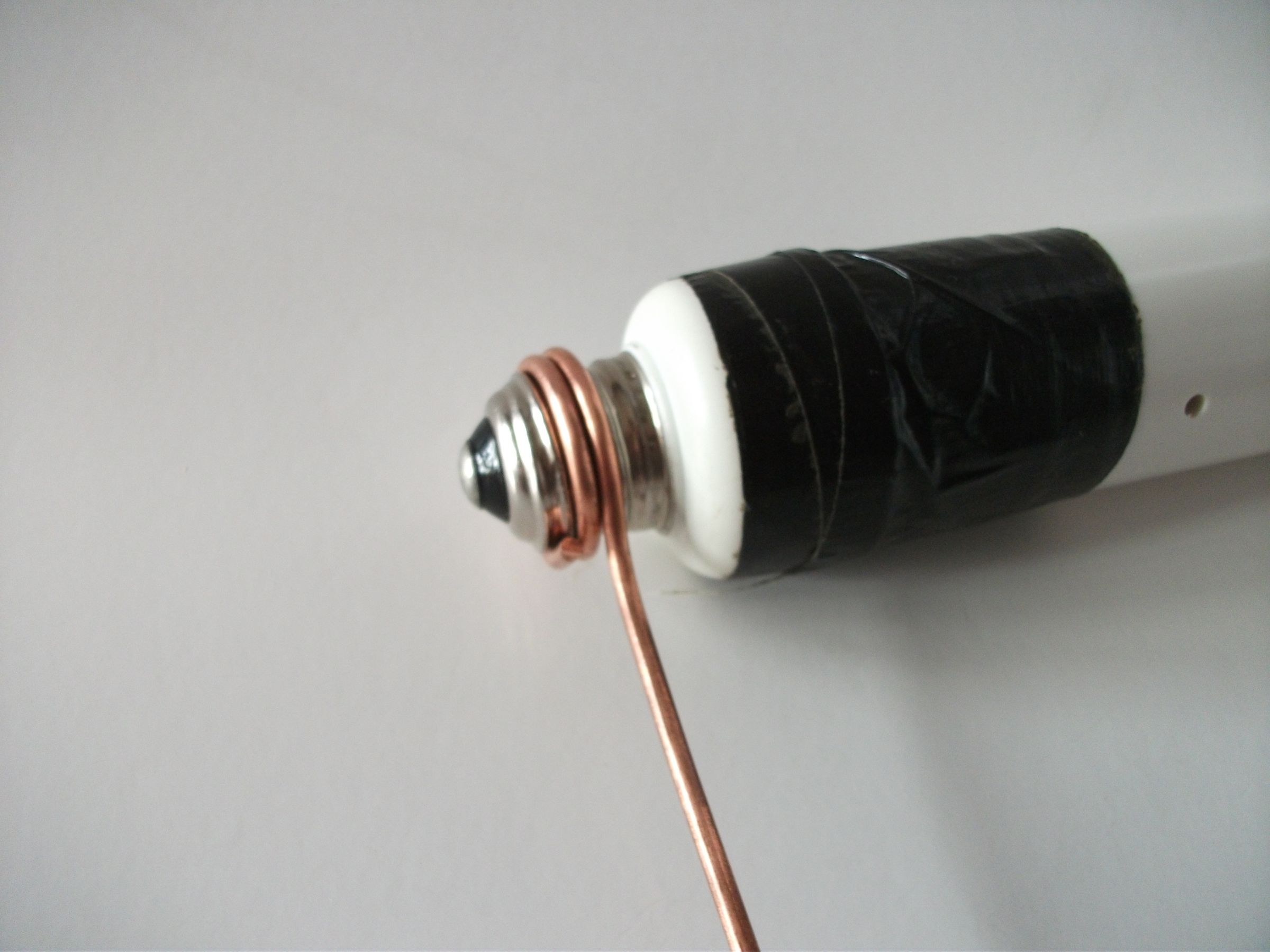 Elegant Lightbulb Flower Vase W/ Copper & Wooden Base - Repurposed ...