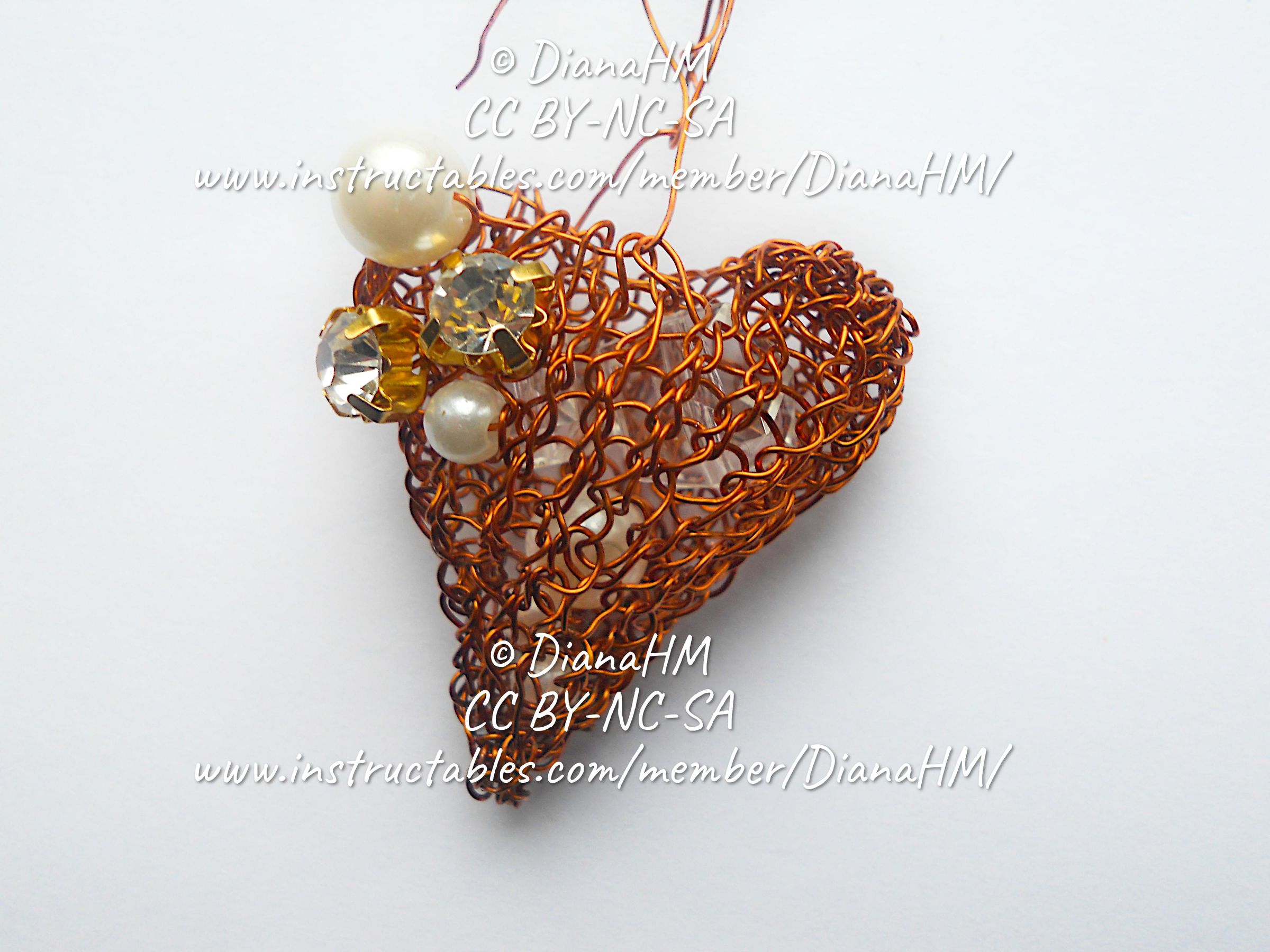 Knitted Wire Heart Pendant : 16 Steps (with Pictures) - Instructables