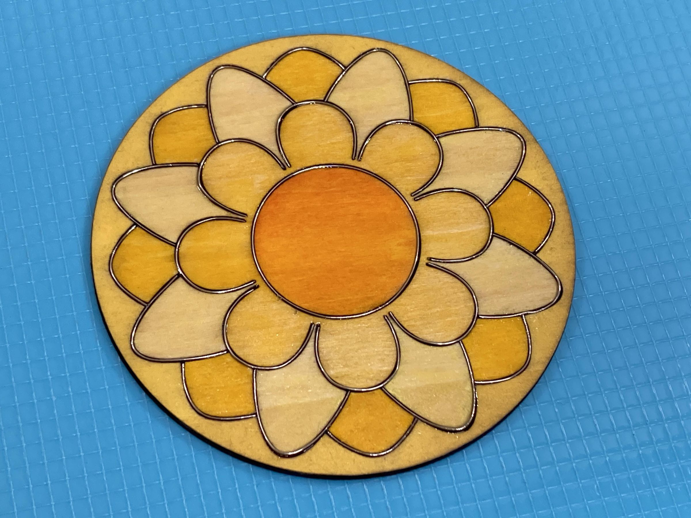 Yellow Sunflower Mandala With Metal Inlay : 6 Steps (with Pictures ...