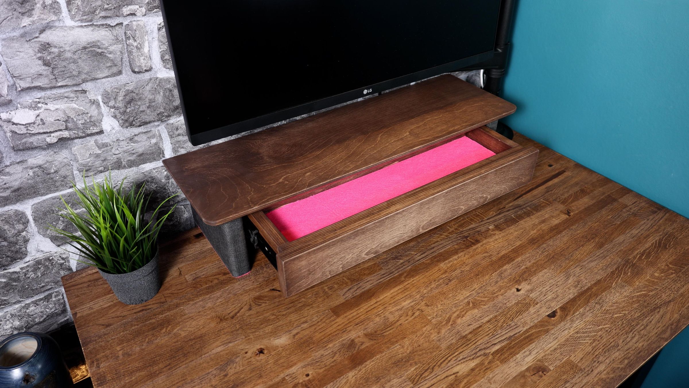 How to Make a Storage Shelf for a Desk - DIY Monitor Stand : 6 Steps ...