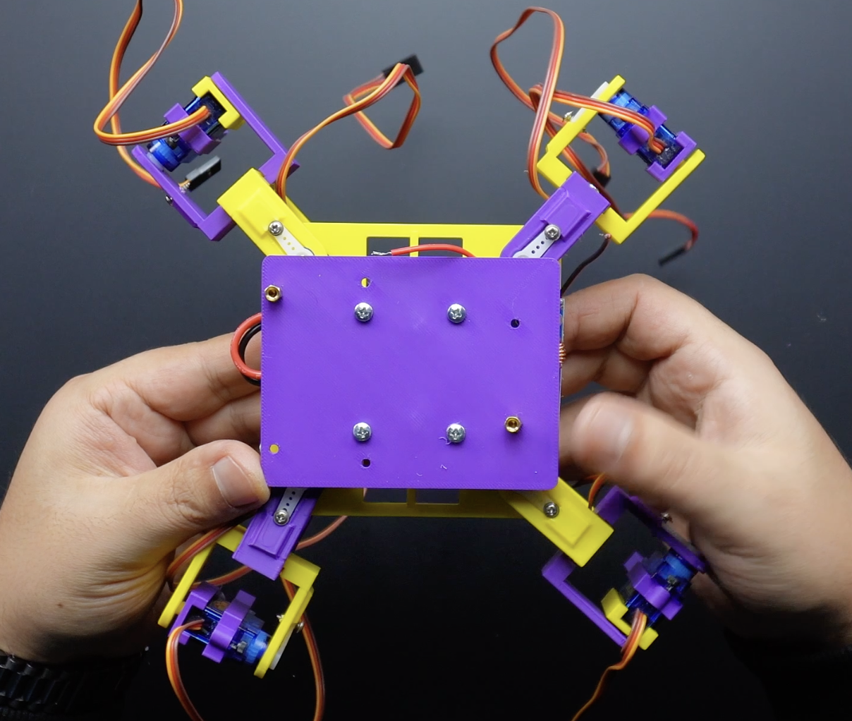 4-Legged Spider Robot With 3D Printed Parts (8 Servo Motors and an ...