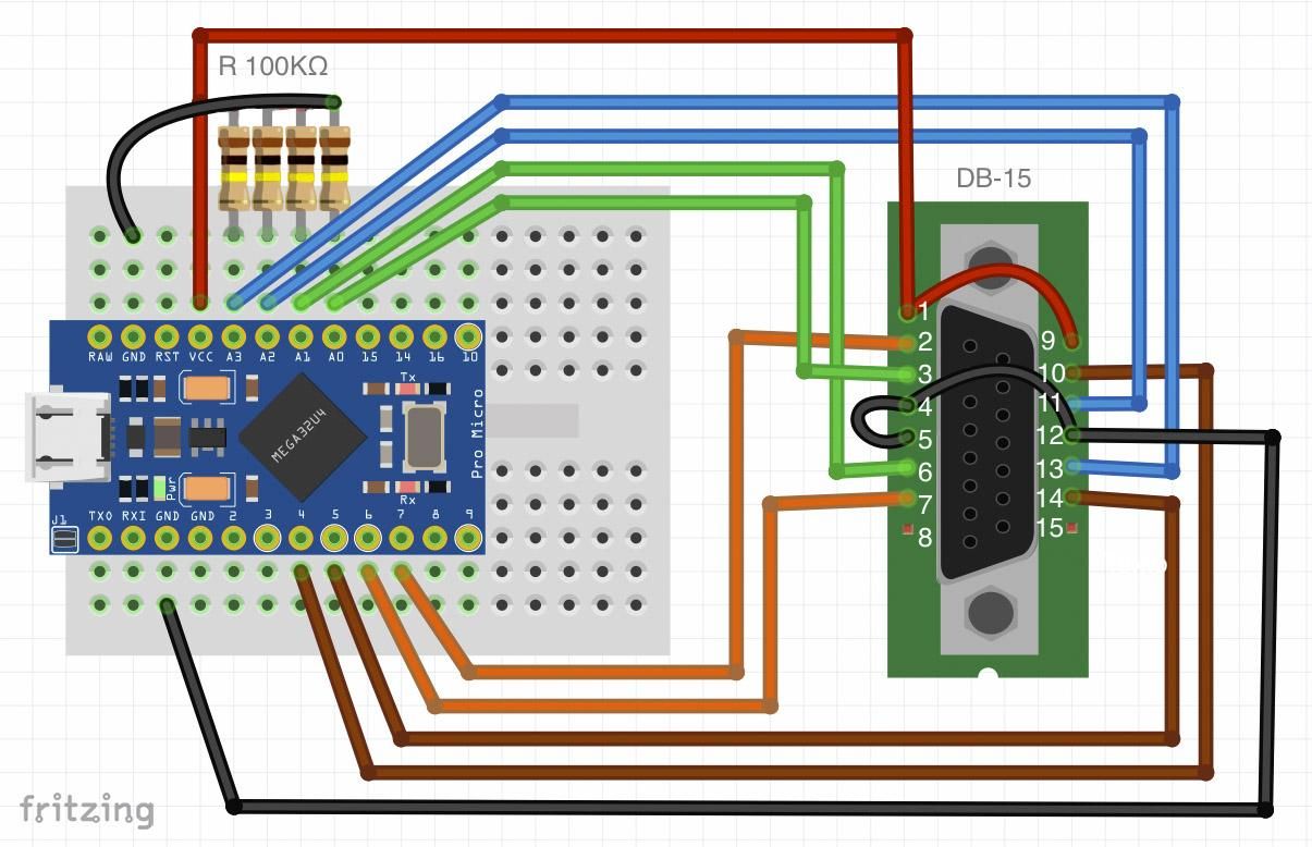 DB-15 Joystick Adapter Device With Arduino : 3 Steps - Instructables
