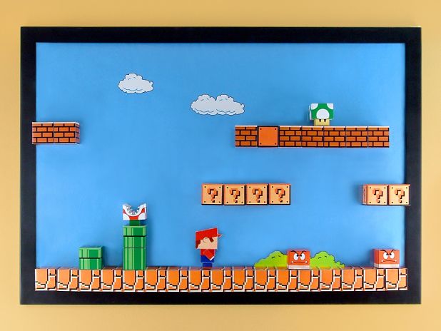 3-D Super Mario Papercraft Magnet Board : 6 Steps - Instructables