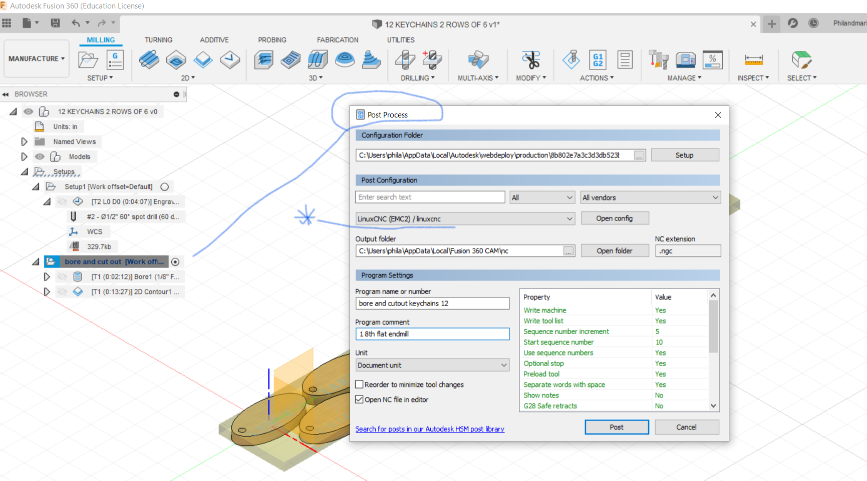 Make a Keychain With Fusion 360, a CNC Machine and Scrap Wood : 10 ...