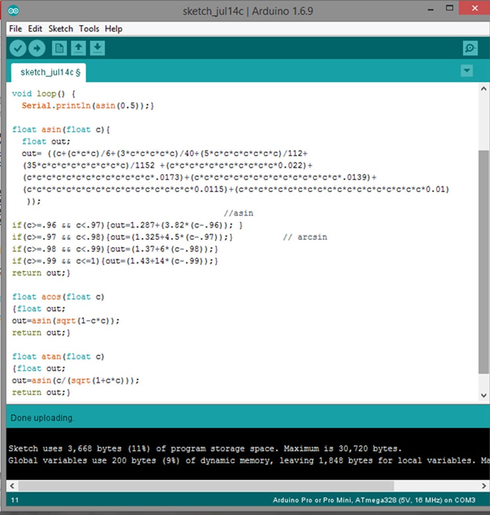 Arduino Trigonometric Inverse Functions 3 Steps Instructables