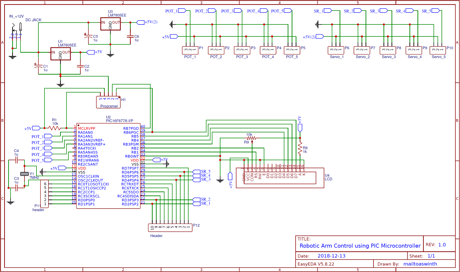 PIC Microcontroller Based Robotic Arm : 6 Steps (with Pictures ...