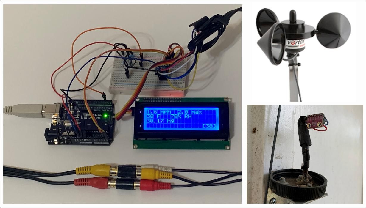 Arduino Wired Weather Station - Wind Speed, Temp, Humidity & BP : 9 ...
