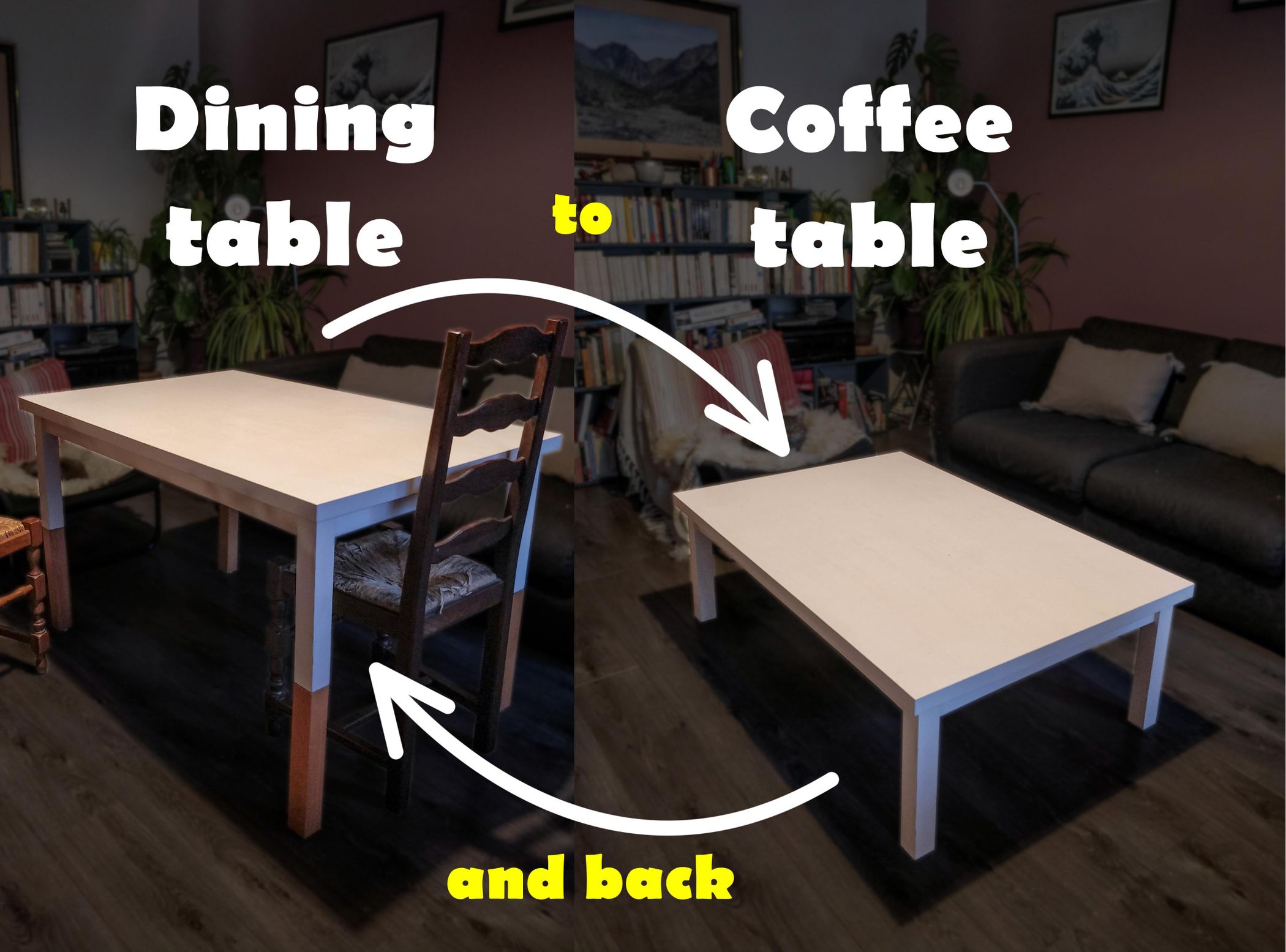 Dining-to-coffee Table (and Back) : 6 Steps (with Pictures) - Instructables