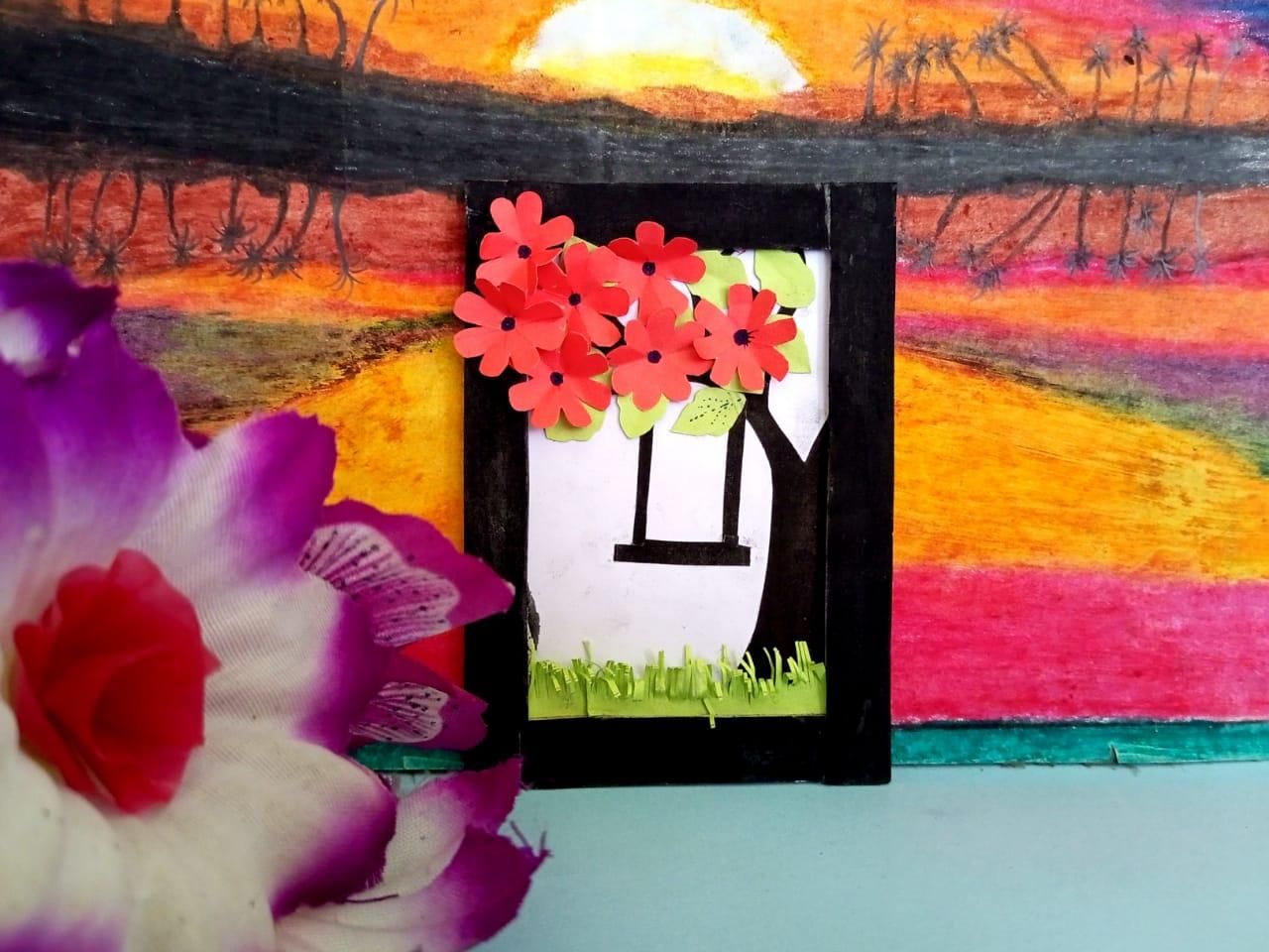 Mini Wall Decoration Paper Flower Craft : 7 Steps (with Pictures ...