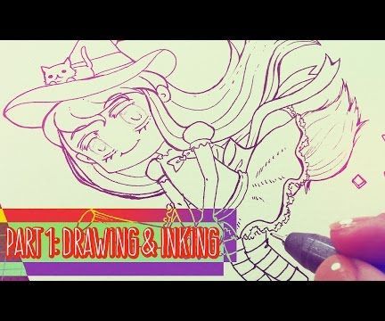 HALLOWEEN SPECIAL: How to Draw Chibi Witch (Drawing + Inking ...