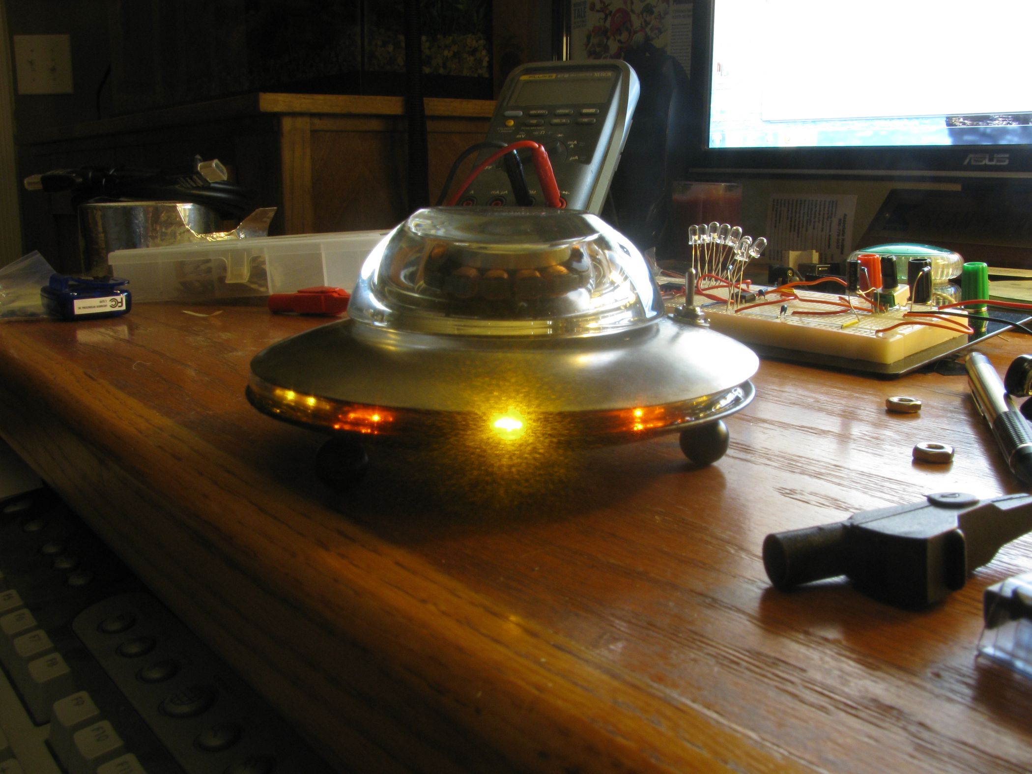 Steampunk Desktop U.F.O. With Chasing LED Lights : 4 Steps - Instructables