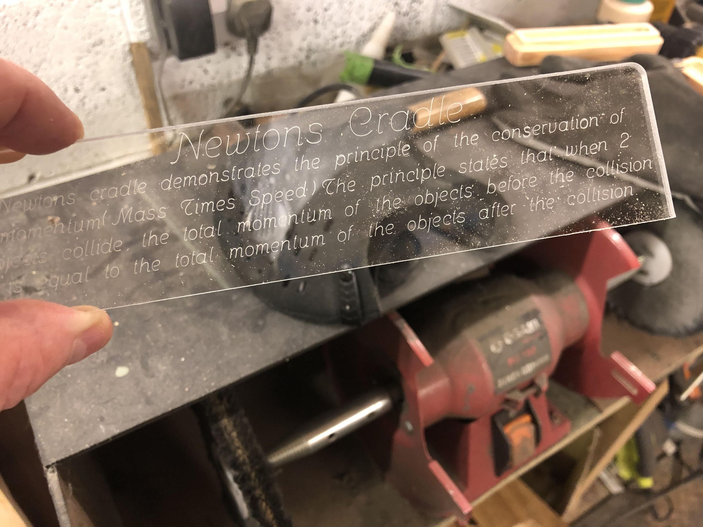 Newtons Cradle With Edge Lit Explanation : 8 Steps (with Pictures ...