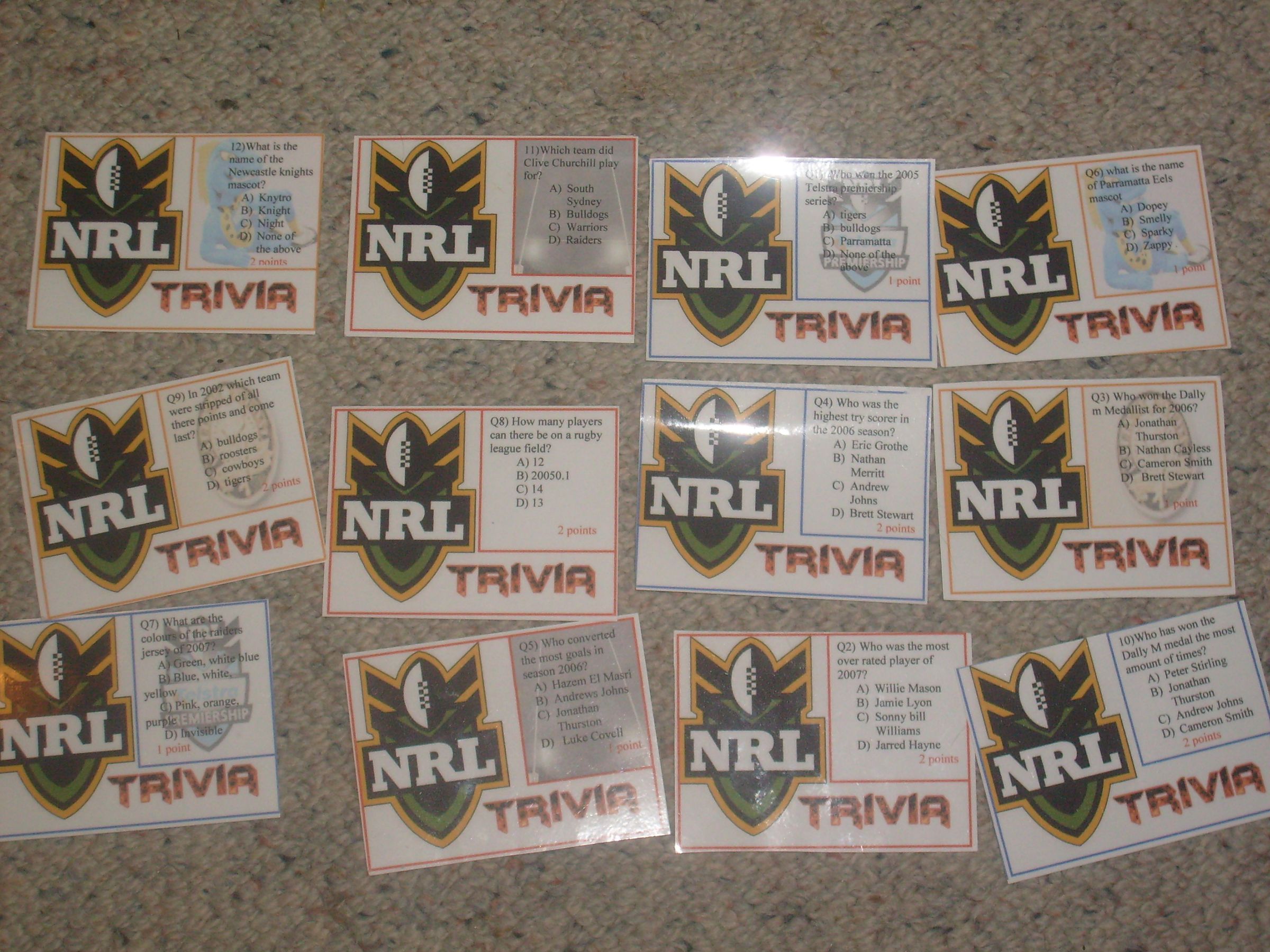 NRL Trvia Game : 10 Steps - Instructables