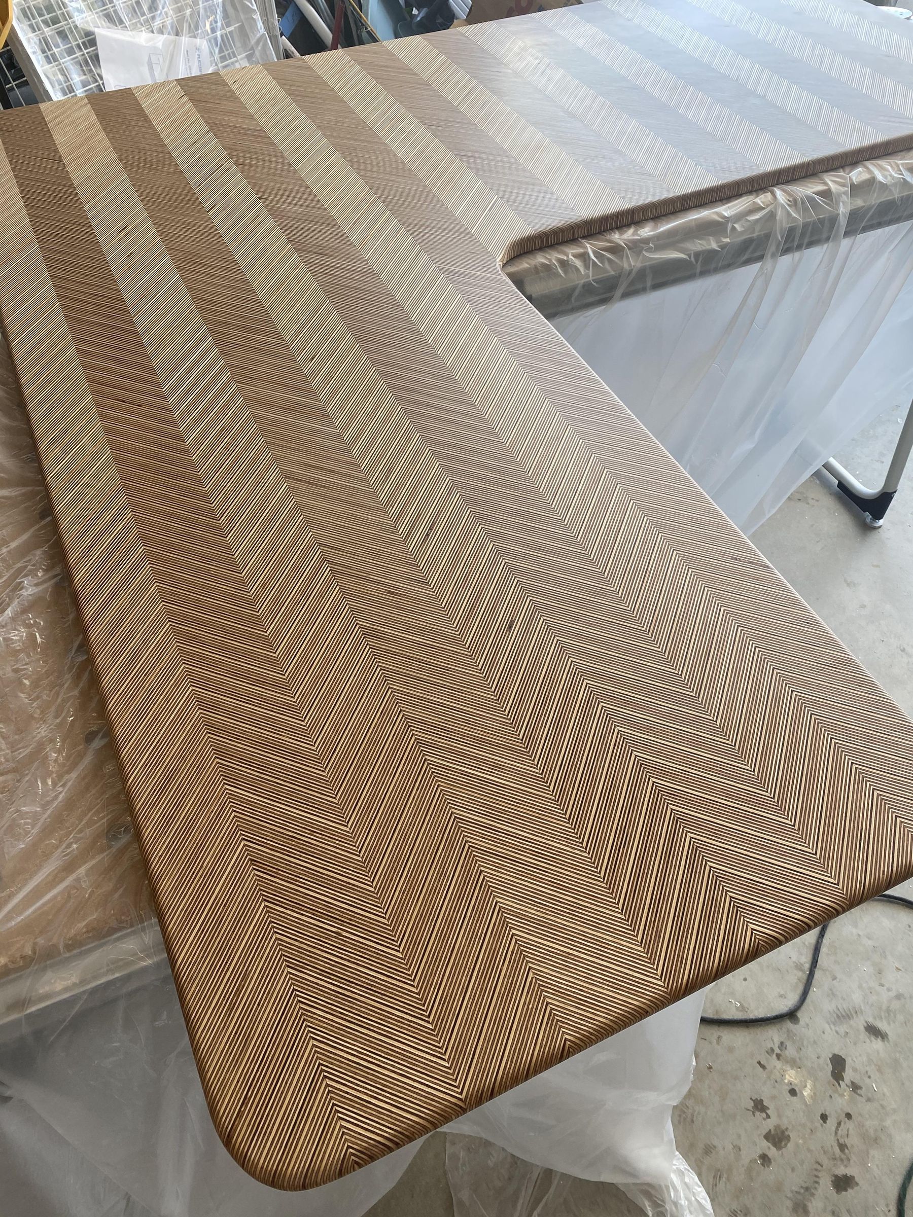 Chevron Pattern Plywood Corner Desk (motorized) : 10 Steps (with ...