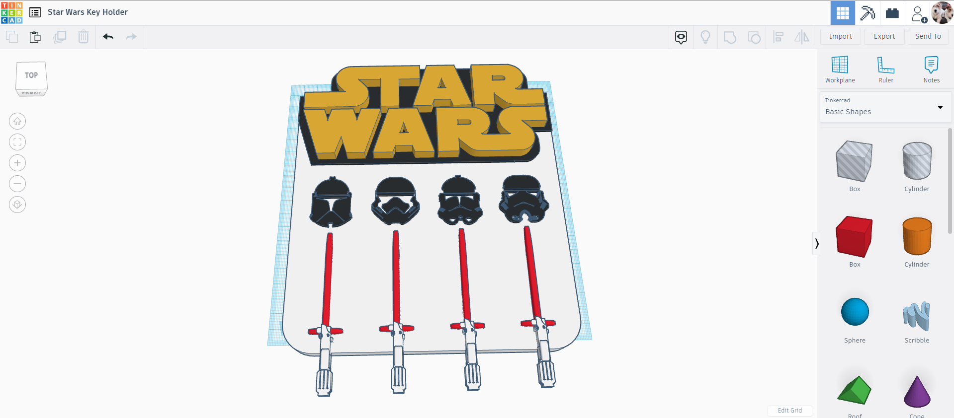 Star Wars Key Holder Using Tinkercad : 14 Steps (with Pictures ...