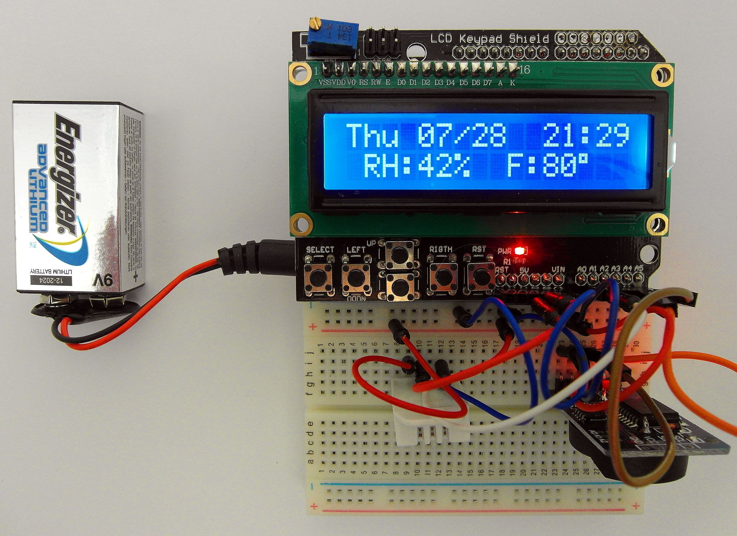 Day of the Week, Calendar, Time, Humidity/Temperature With Battery ...