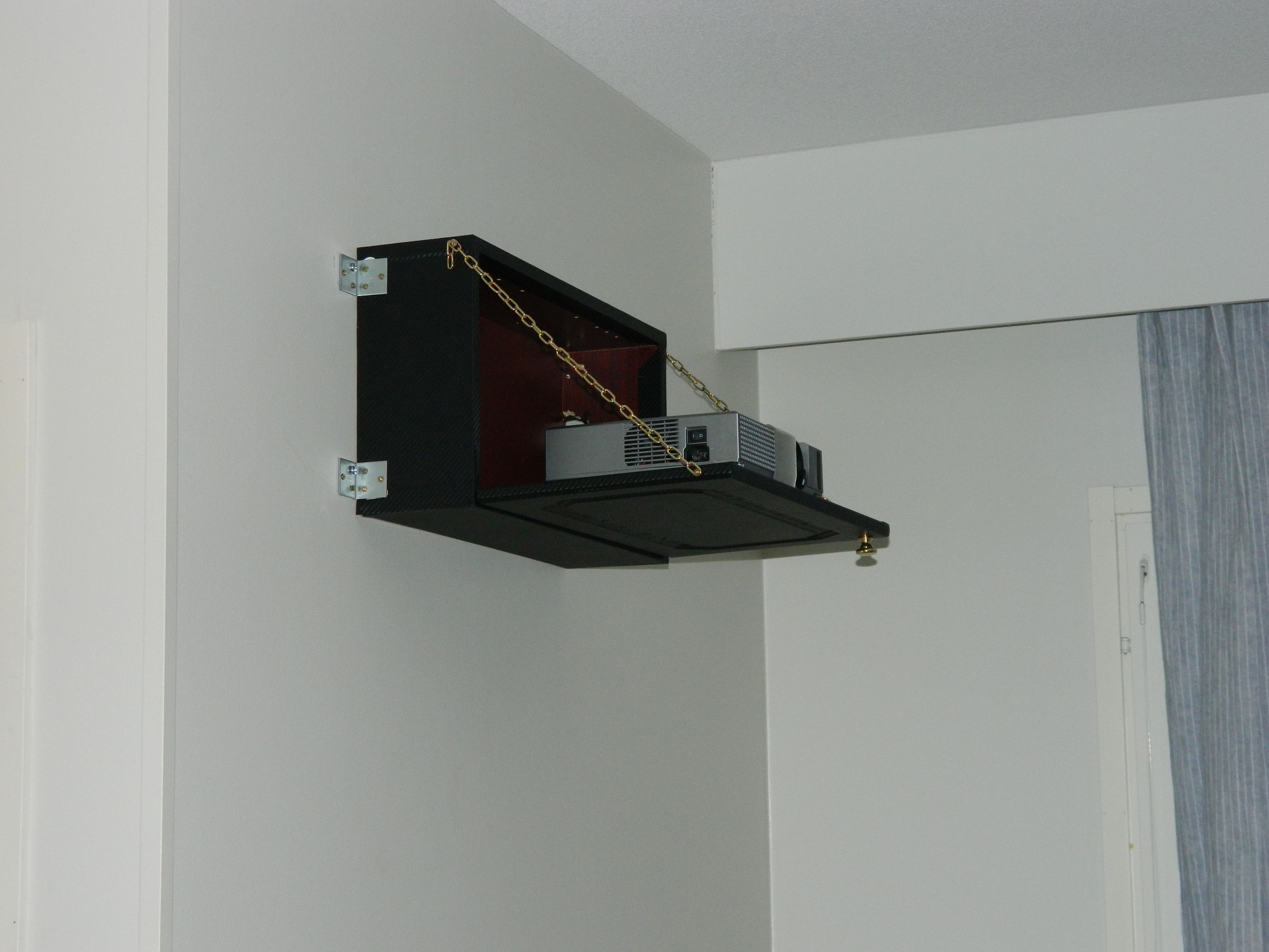 DIY "Hidden" Video Projector Folding Shelf, Carbon Fiber Look : 8 Steps ...