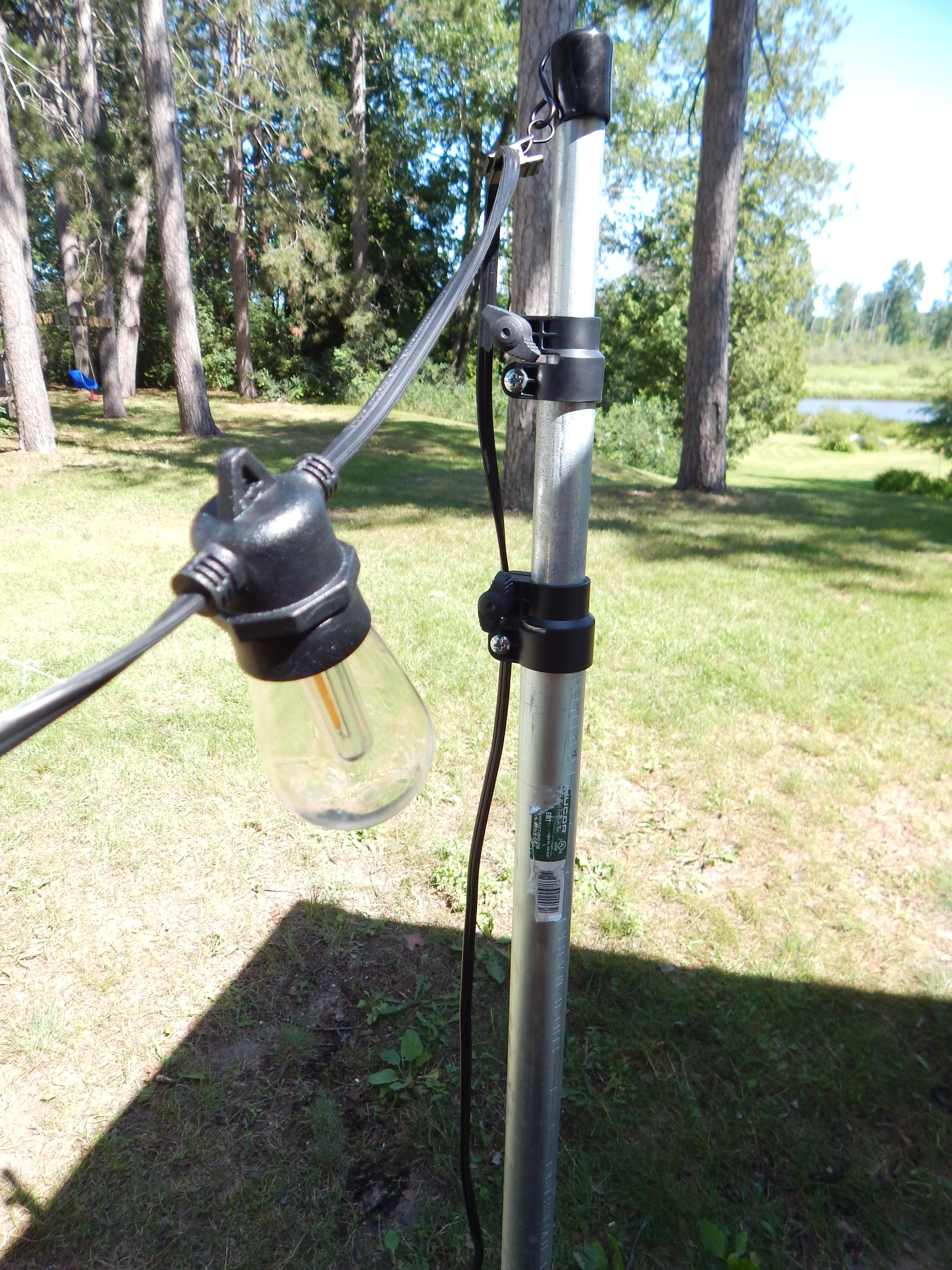 Homemade Adjustable Poles for Backyard String Lights : 5 Steps ...