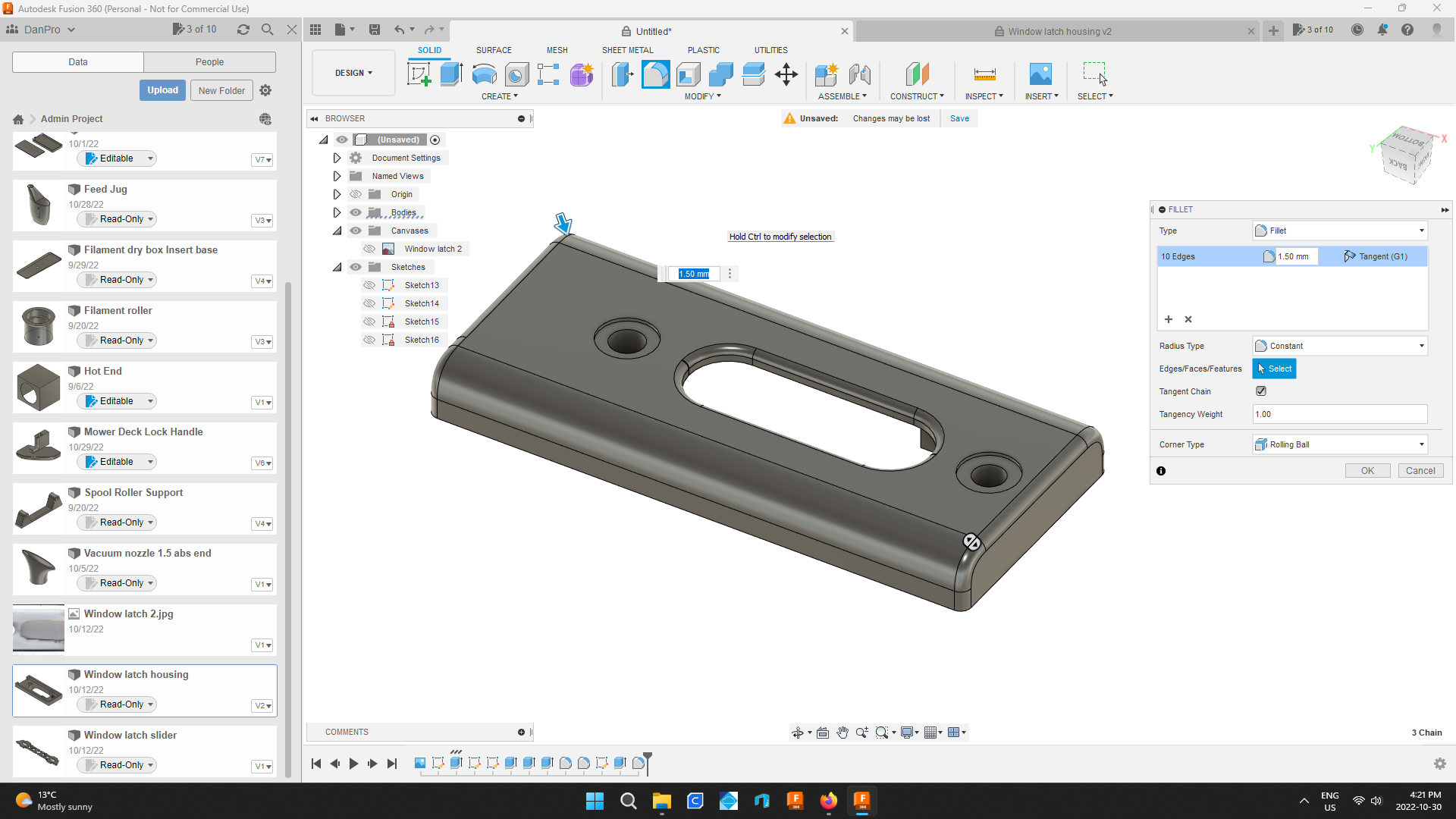 Window Repairs Using Fusion 360 Saved Me Over $300 : 18 Steps (with ...