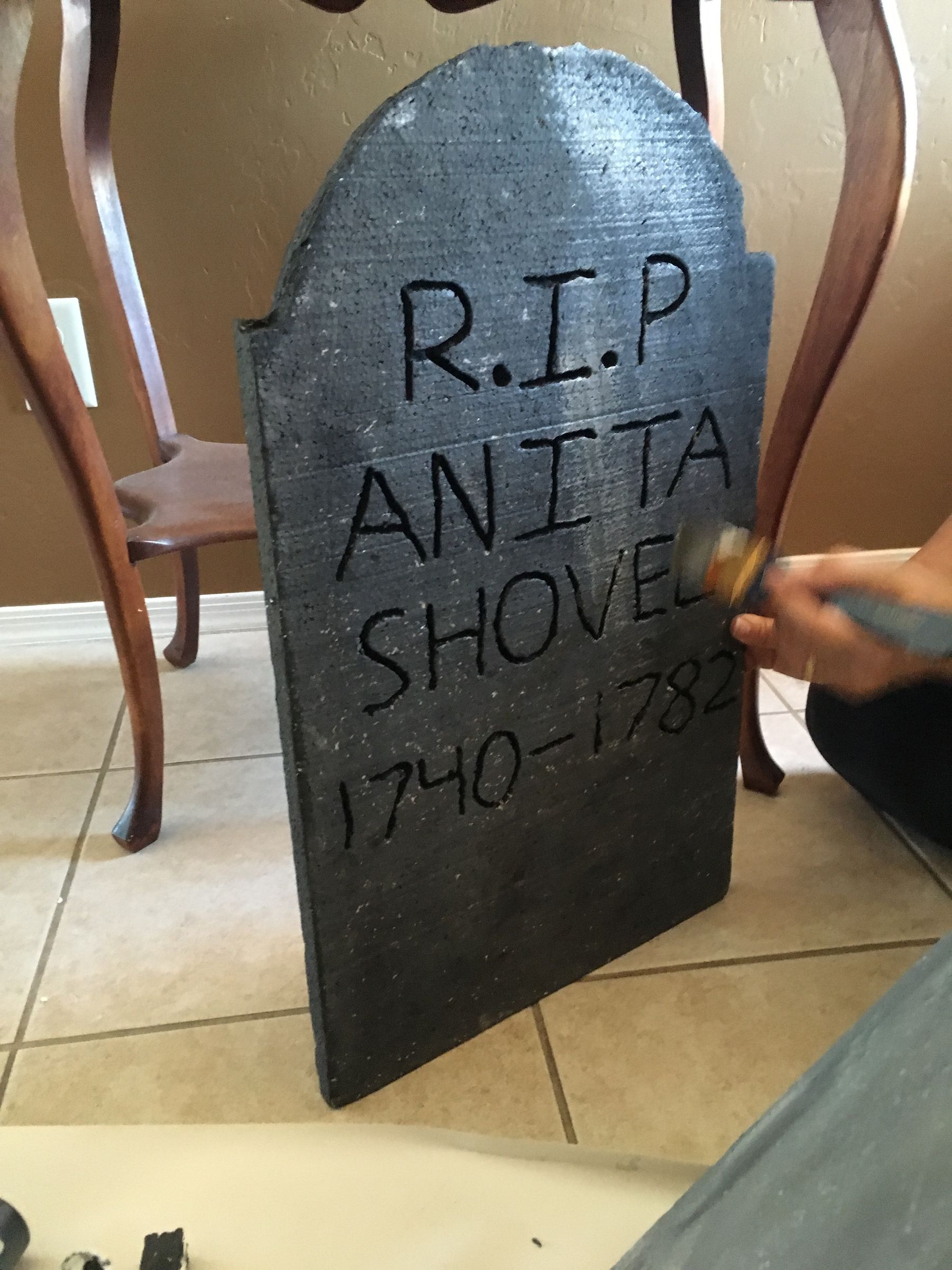DIY Engraved Halloween Gravestone Decorations : 7 Steps (with Pictures ...