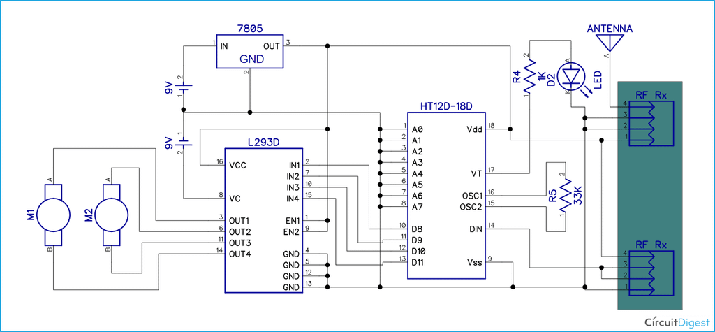 RF 433MHZ Radio Control Using HT12D HT12E | Making a Rf Remote Control Using HT12E & HT12D With ...