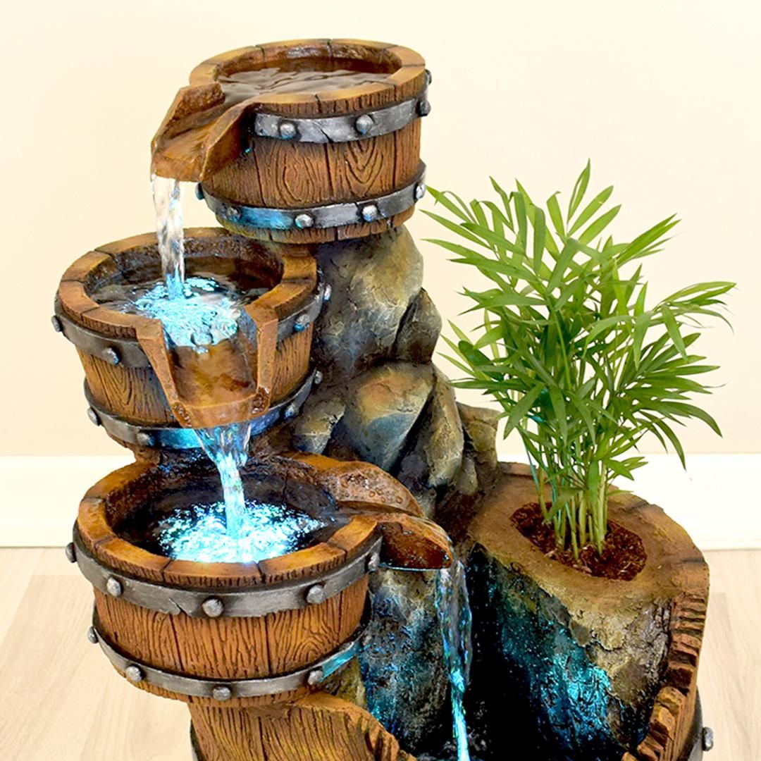 Concrete Barrel Waterfall Fountain Pot : 18 Steps (with Pictures ...