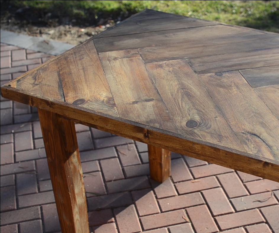 $20 Full Build Herringbone Dinner Table : 14 Steps (with Pictures ...