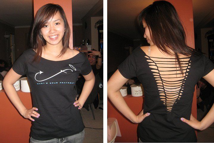 Cut Up the Back of Your T-Shirt - Simple DIY Tutorial : 5 Steps (with ...