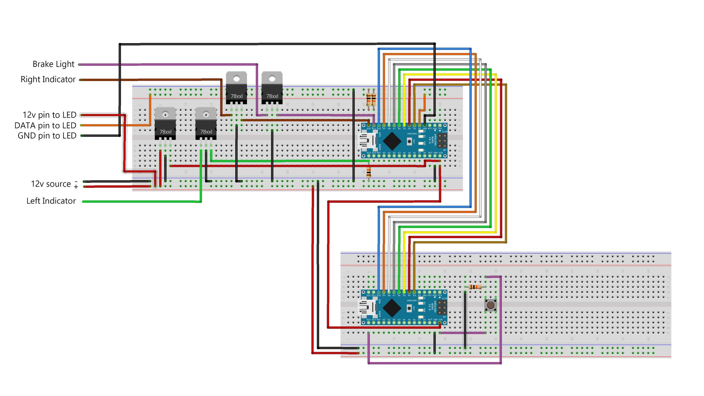 Motorcycle Tail Lamp With Integrated Blinkers Using Programmable LEDs ...