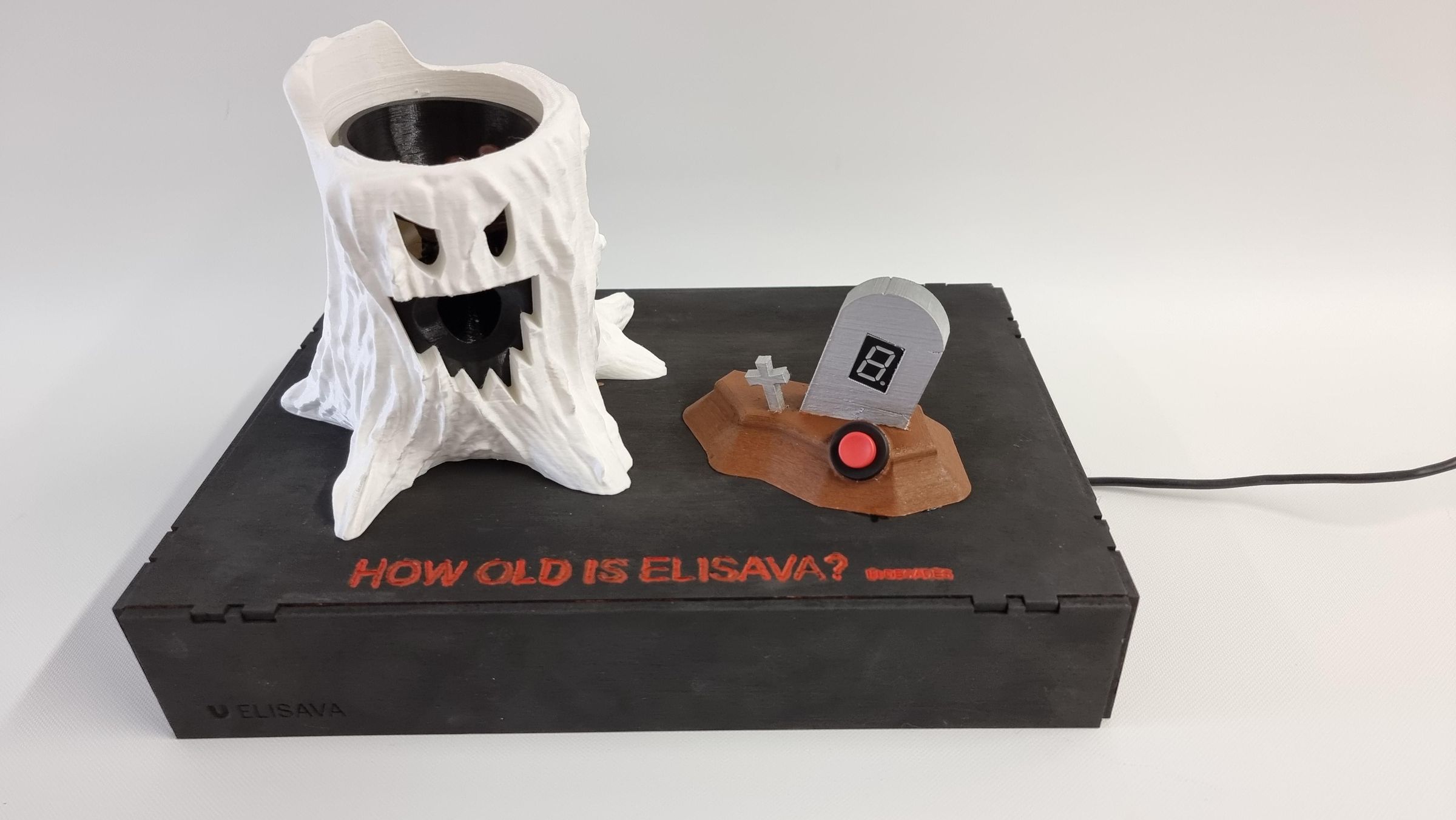 HALLOWEEN DIY CANDY DISPENSER WITH RIDDLE, 7-SEGMENTS & PUSHBUTTON, ARDUINO & 3D PRINTED ...