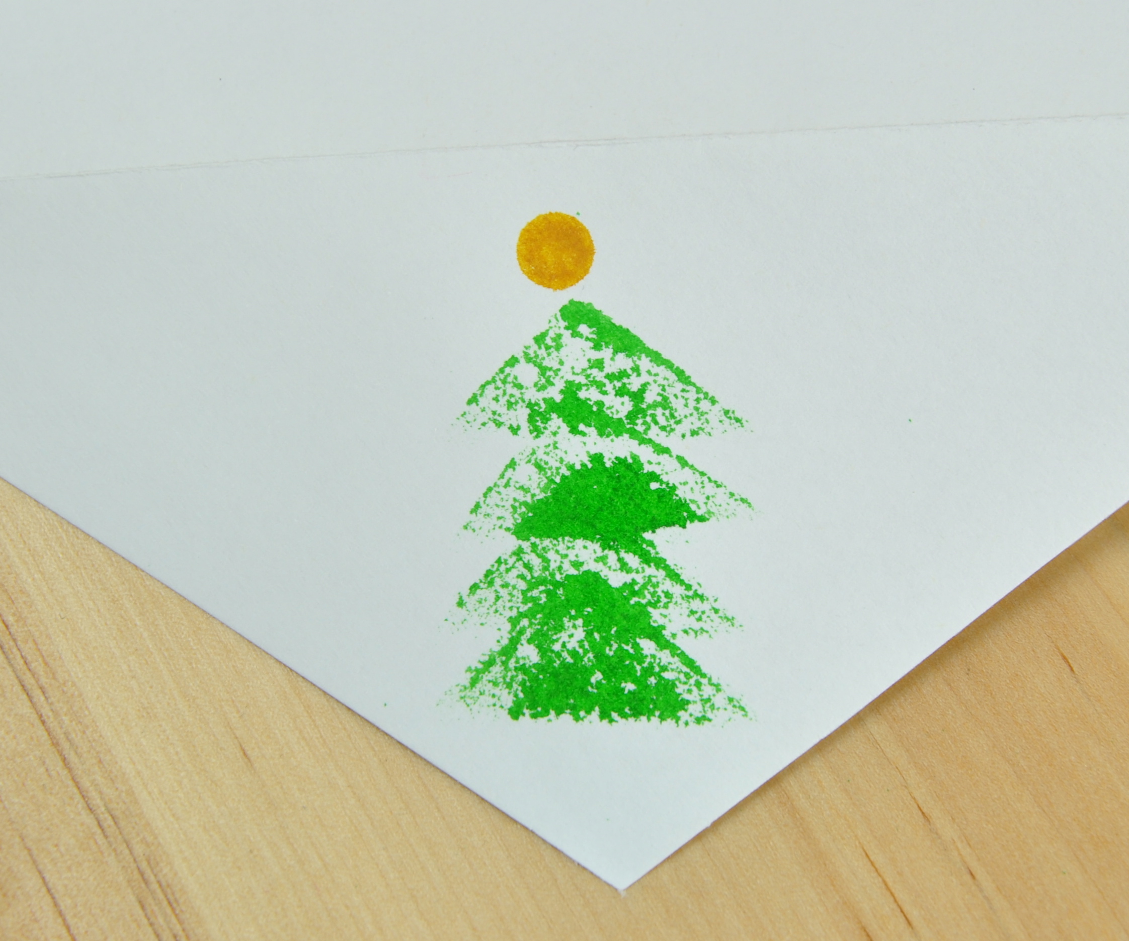 Sponge Stamped Christmas Tree Card : 4 Steps (with Pictures ...