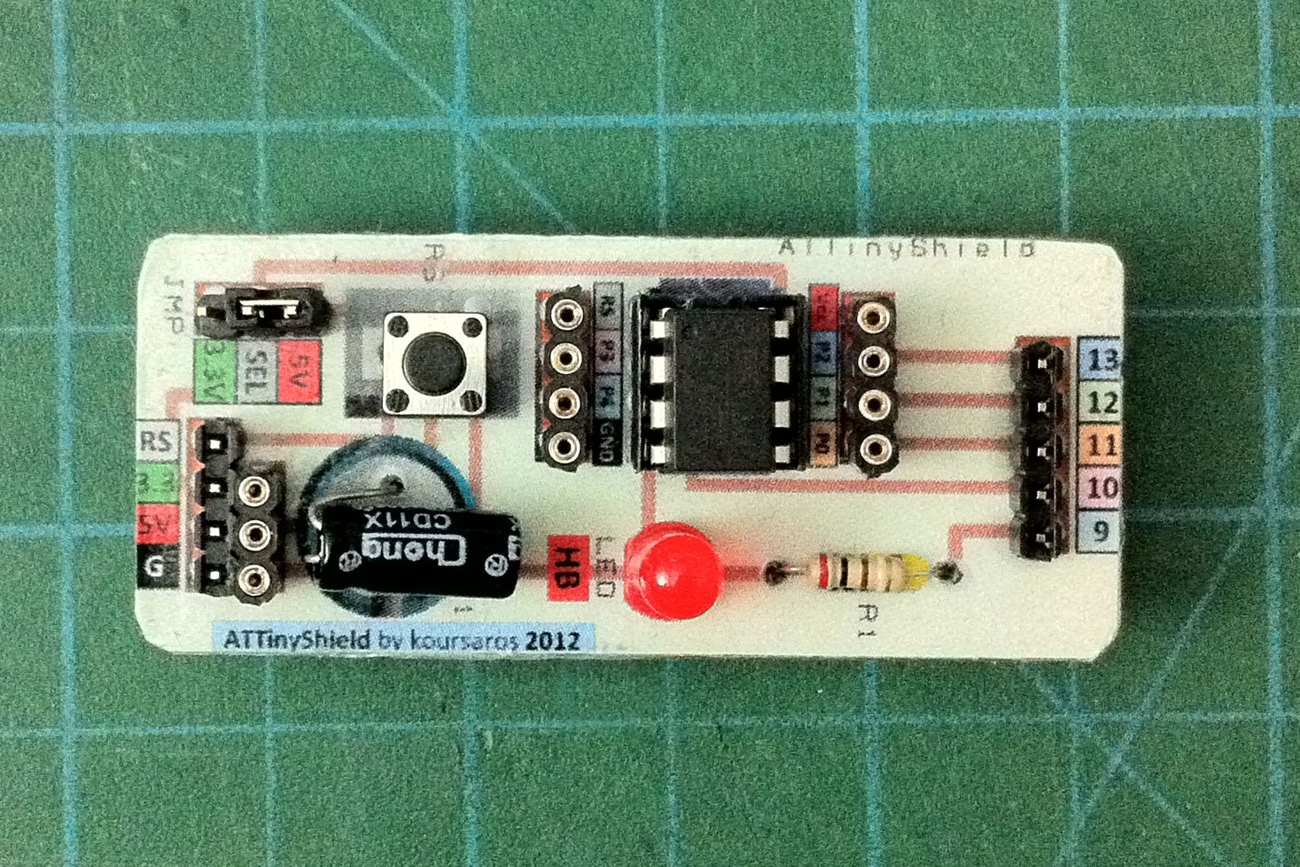 Arduino ATtiny85 Programmer Shield on PCB [ATtinyShield] : 9 Steps ...