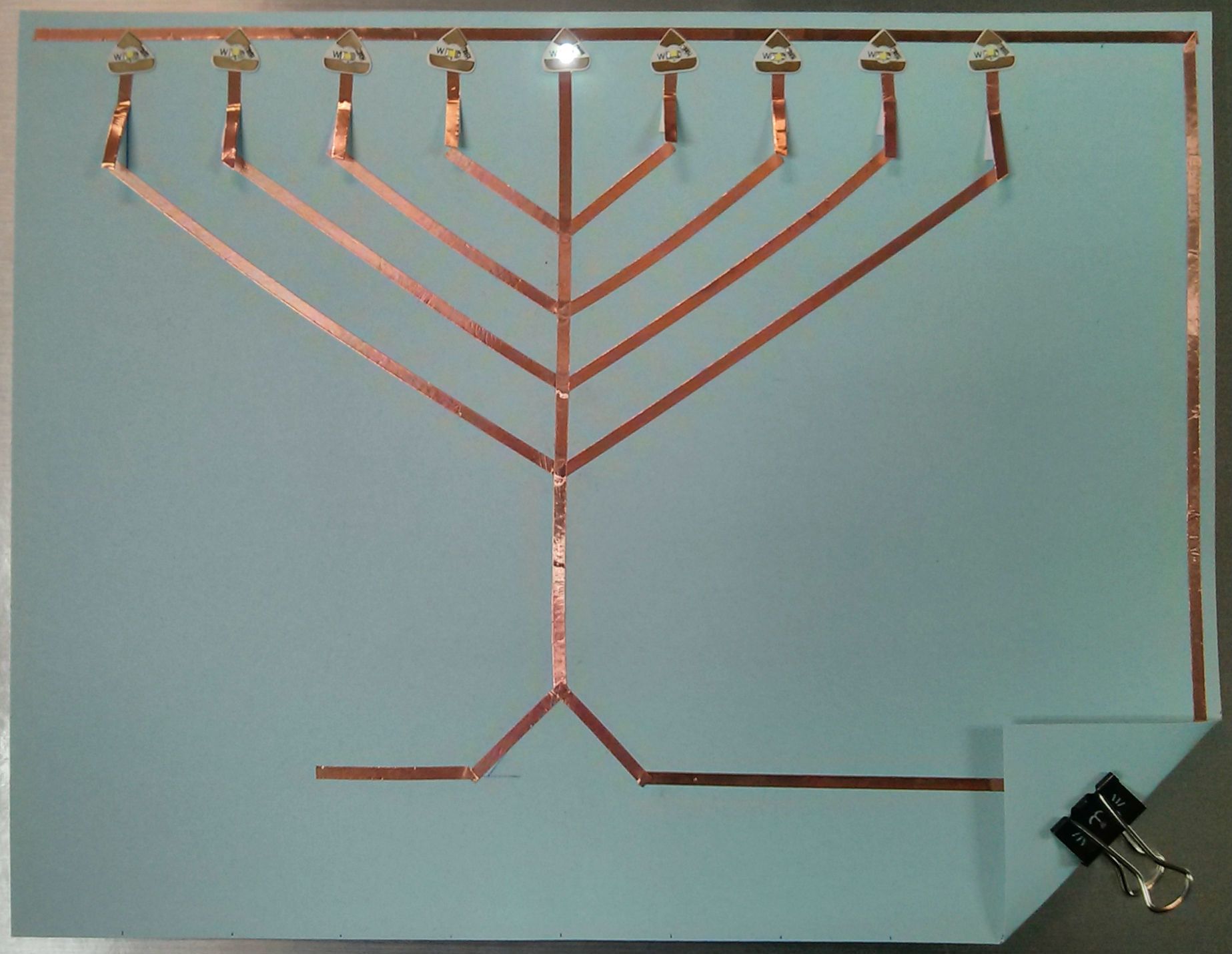 An LED Menorah Using Chibitronics Circuit Stickers : 7 Steps (with ...