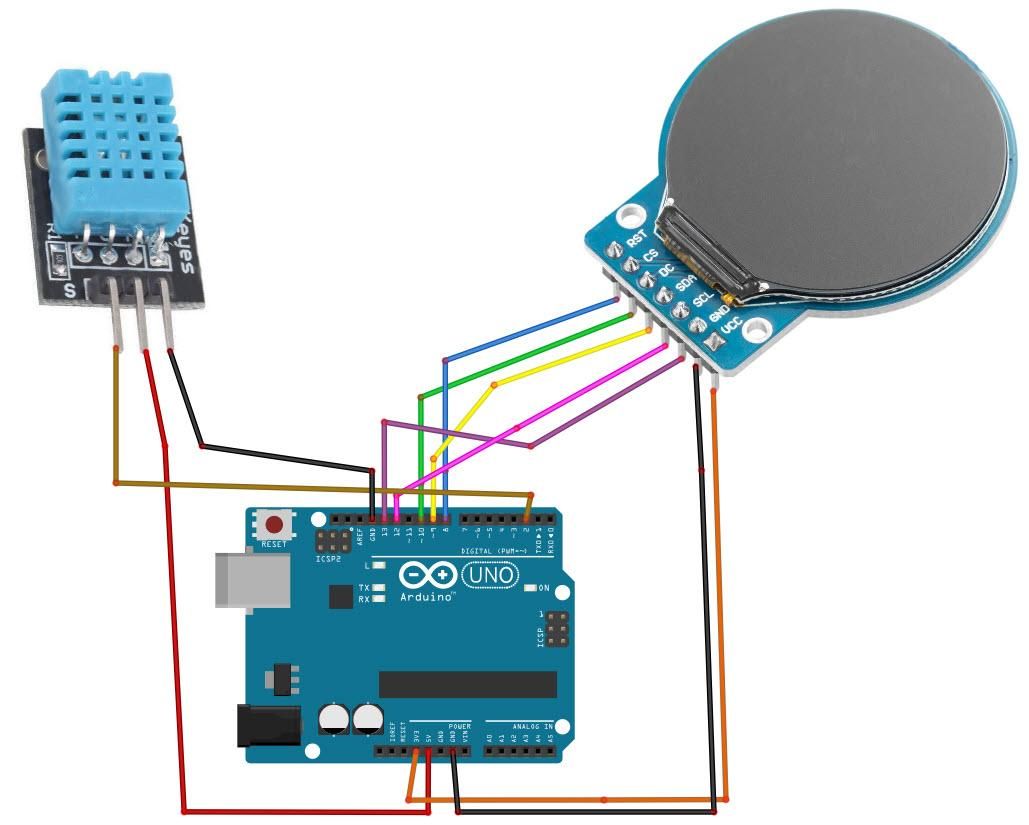 Build a Simple Weather Station with GC9A01 Display - DFRobot Maker ...