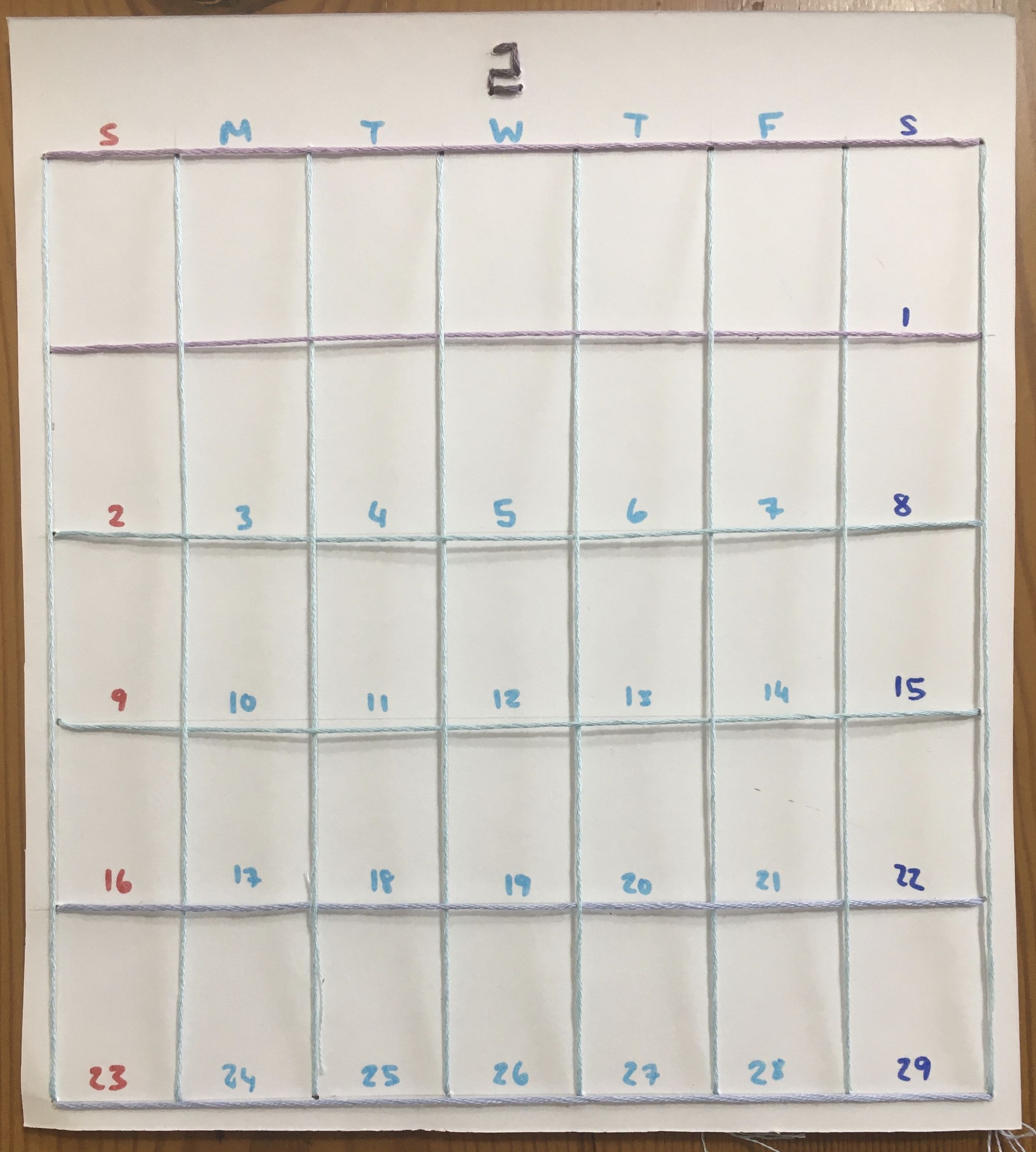 String Calendar : 6 Steps - Instructables