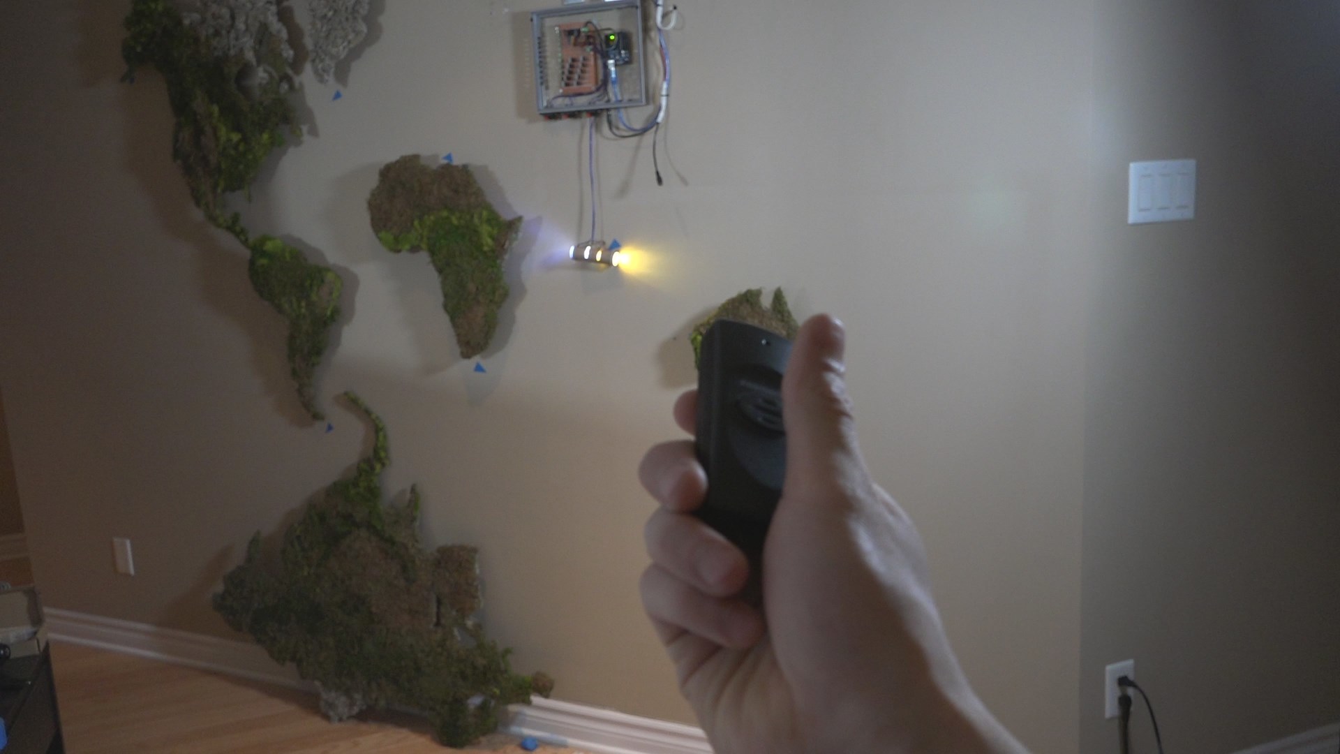 Floating World Backlit Moss Map With Arduino Fiber Optic LED Cities ...