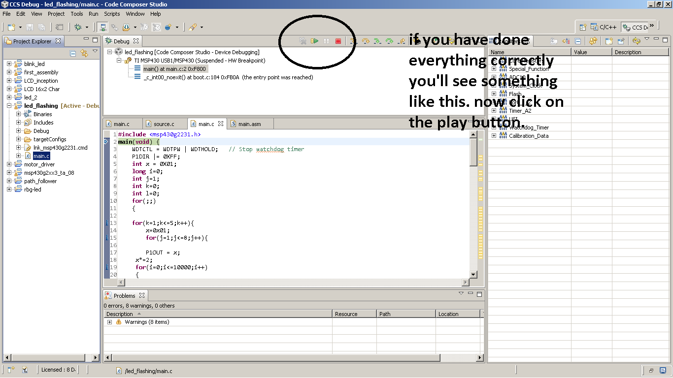 LED Patterns Using Msp430 Launchpad : 5 Steps - Instructables